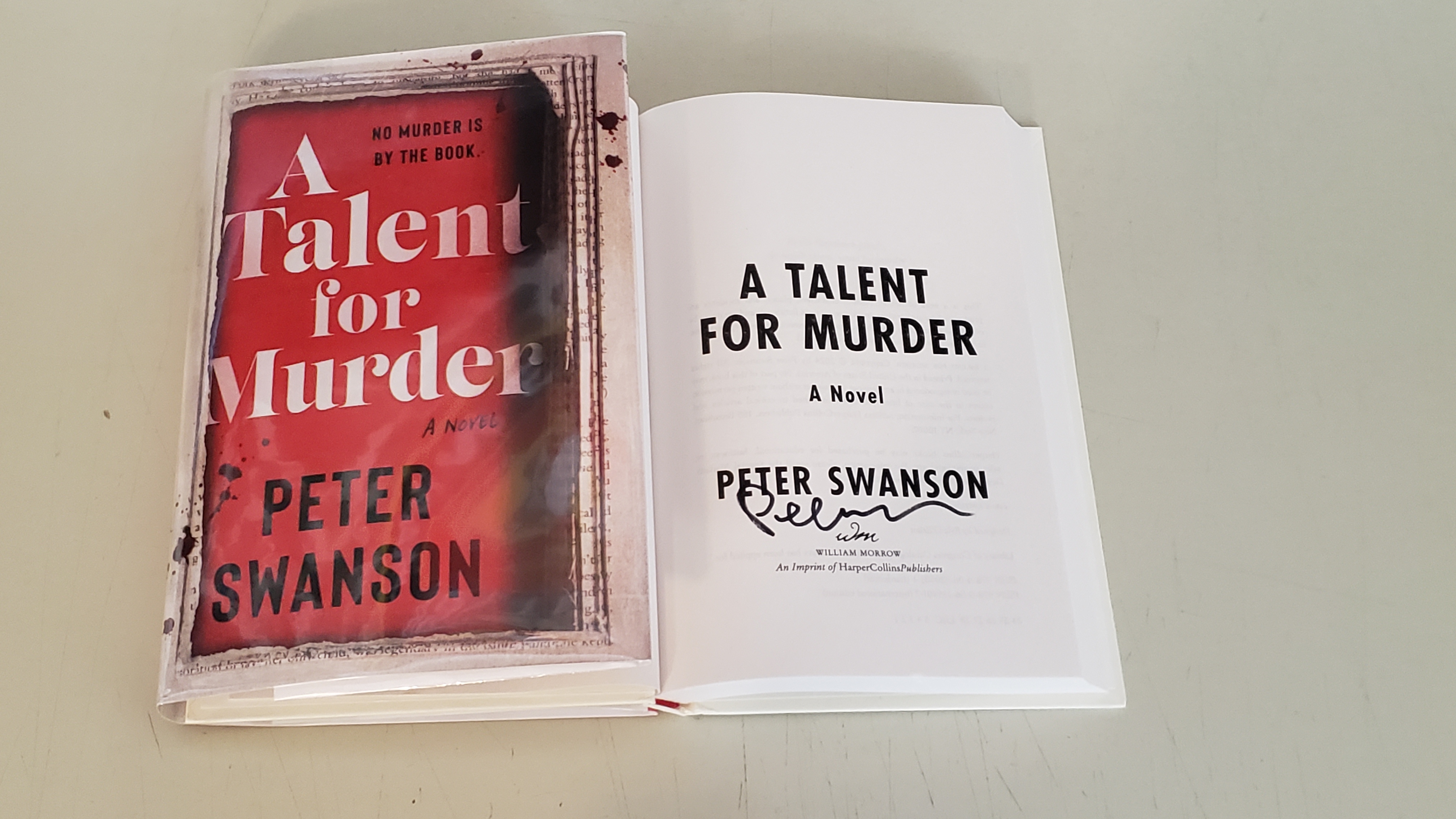 A Talent For Murder: Signed by Swanson, Peter: New Hardcover (2024) 1ST ...