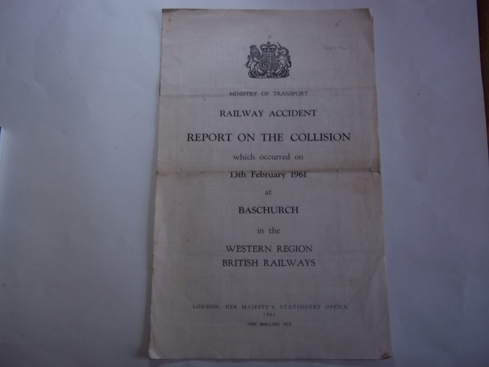 Railway Accident. Report on the Collision which Occured on 13th ...