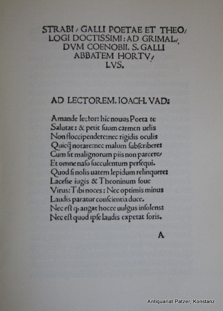 Des Walahfrid von der Reichenau Hortulus. Gedichte über die Kräuter ...