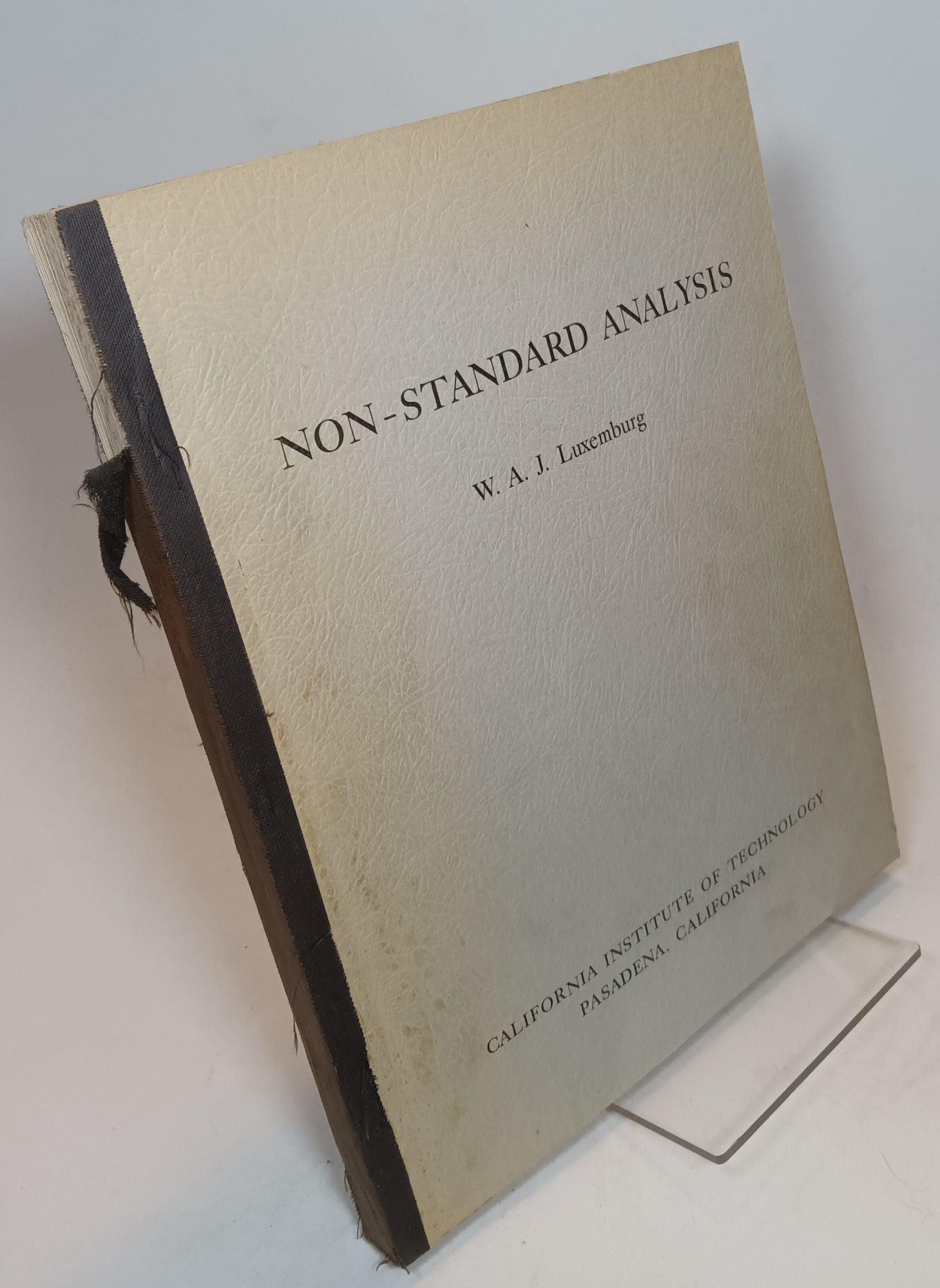Non-Standard Analysis: Lectures on A. Robinson's Theory of ...