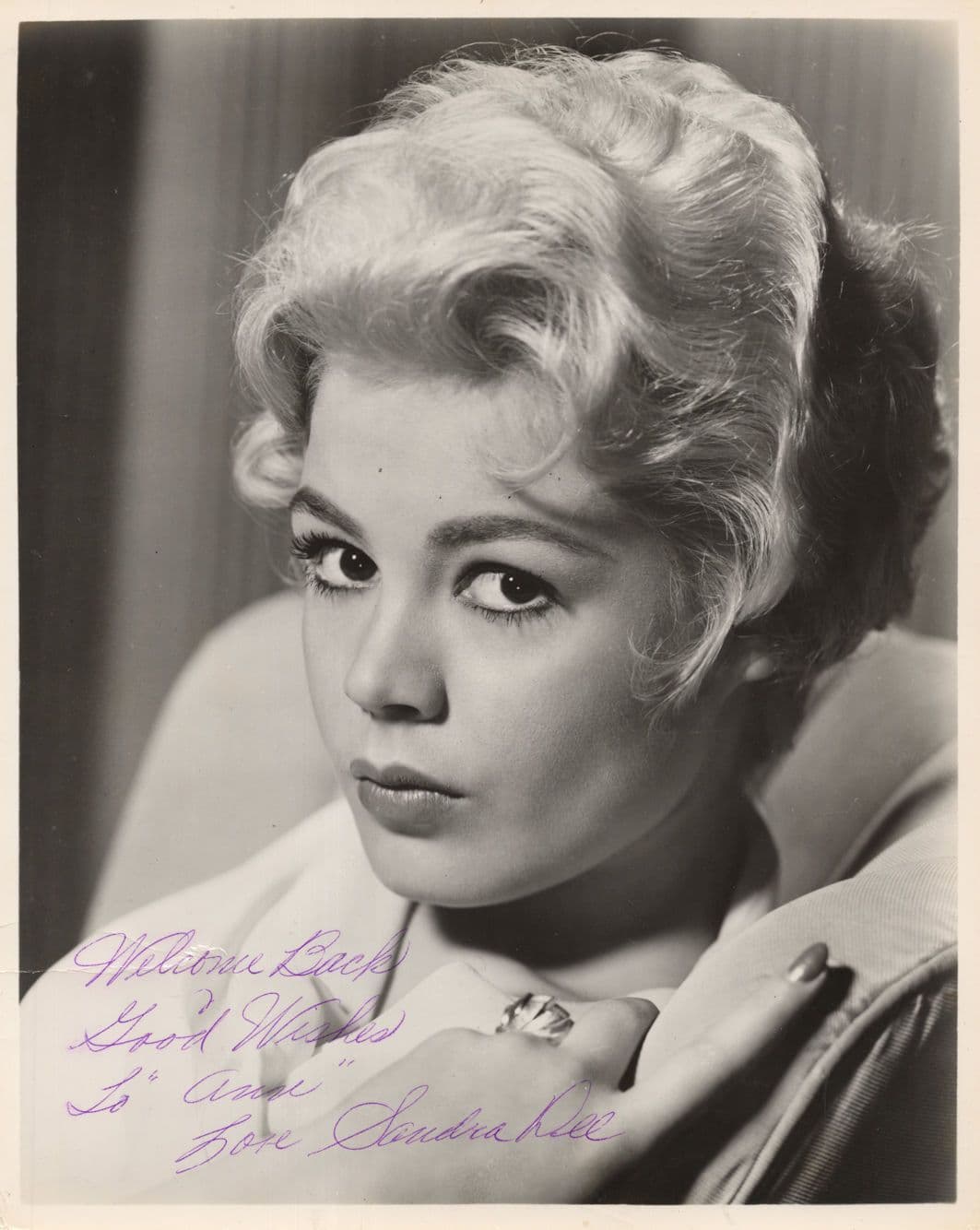 Sandra Dee Child Star Hollywood 1950s Actress Old 10x8 Hand Signed ...