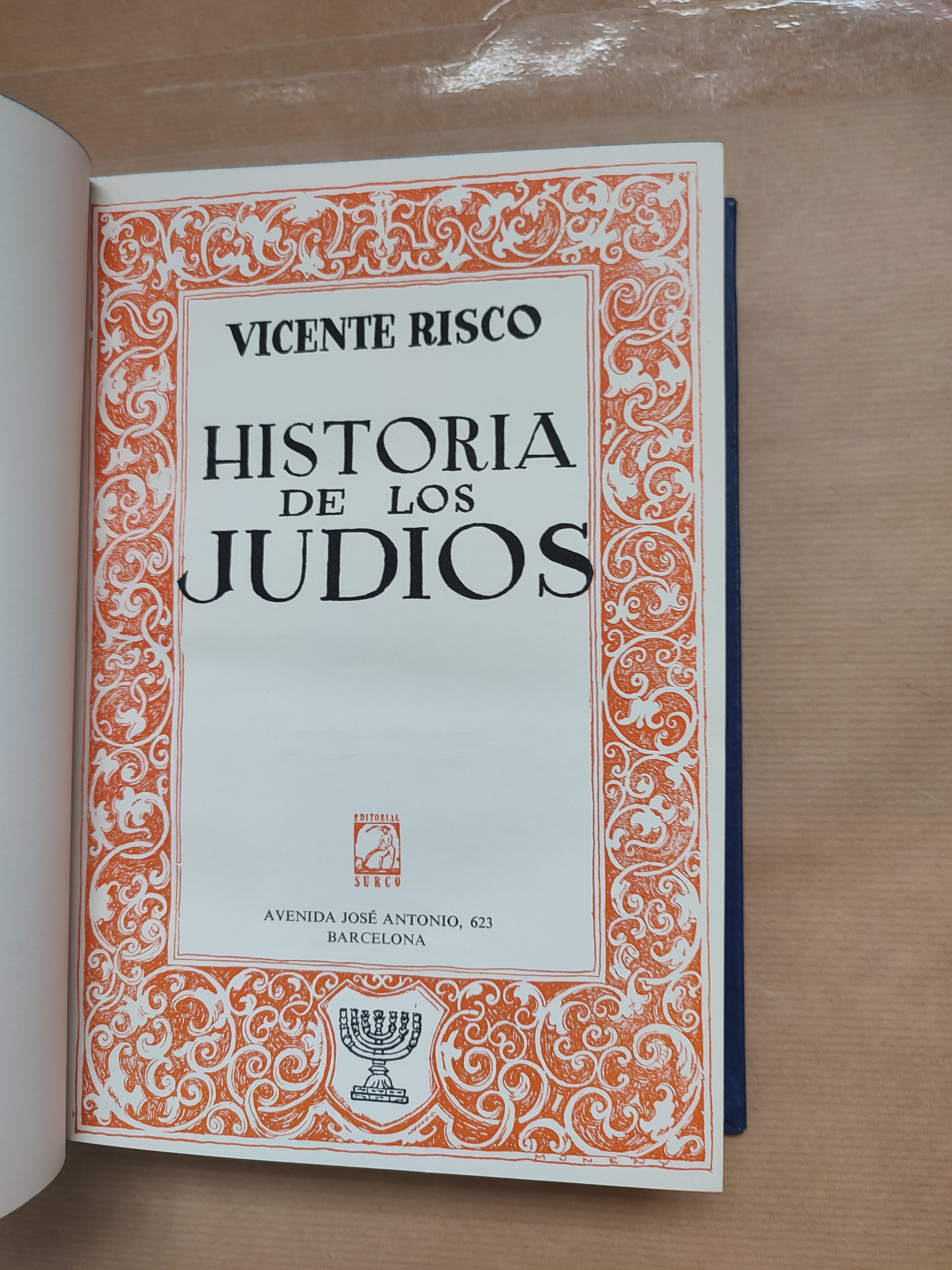 Historia de los judíos. de Vicente Risco.: Tela Editorial (1960) | LIBRERIA ANTICUARIA LUCES DE ...
