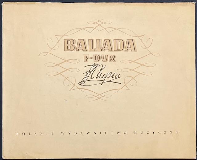 Ballada F-Dur, op. 38 rekopis Biblioteki Konserwatorium w Paryzu ...