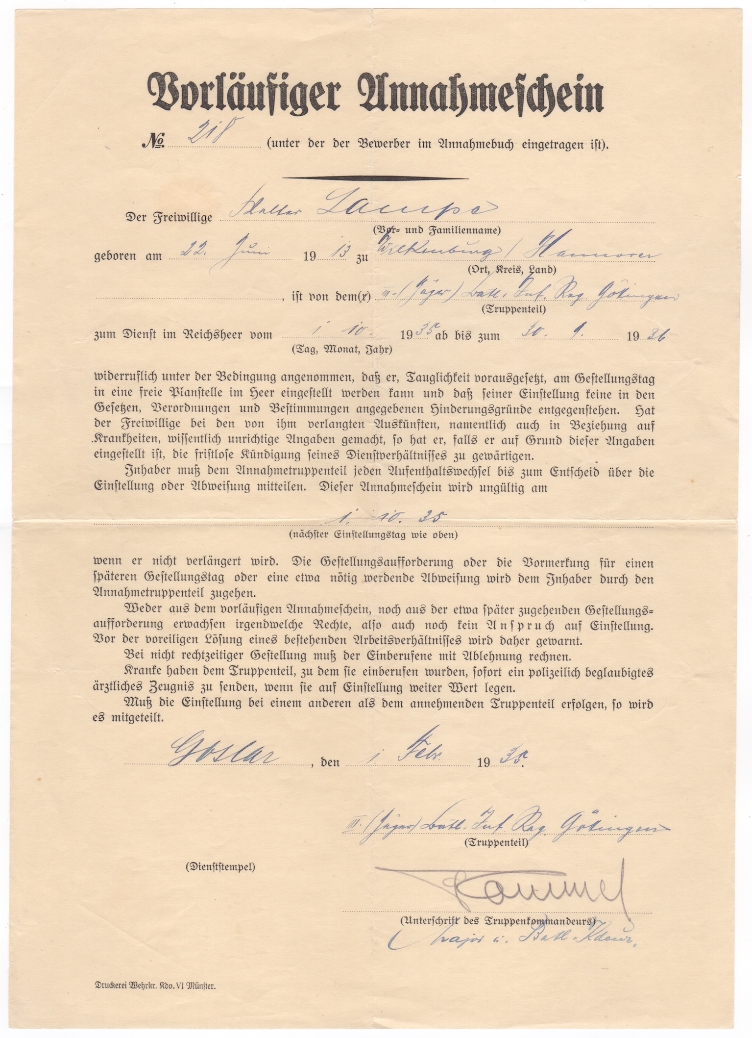 Rommel, Erwin (1891-1944) - Document signed von Rommel, Erwin (1891 ...