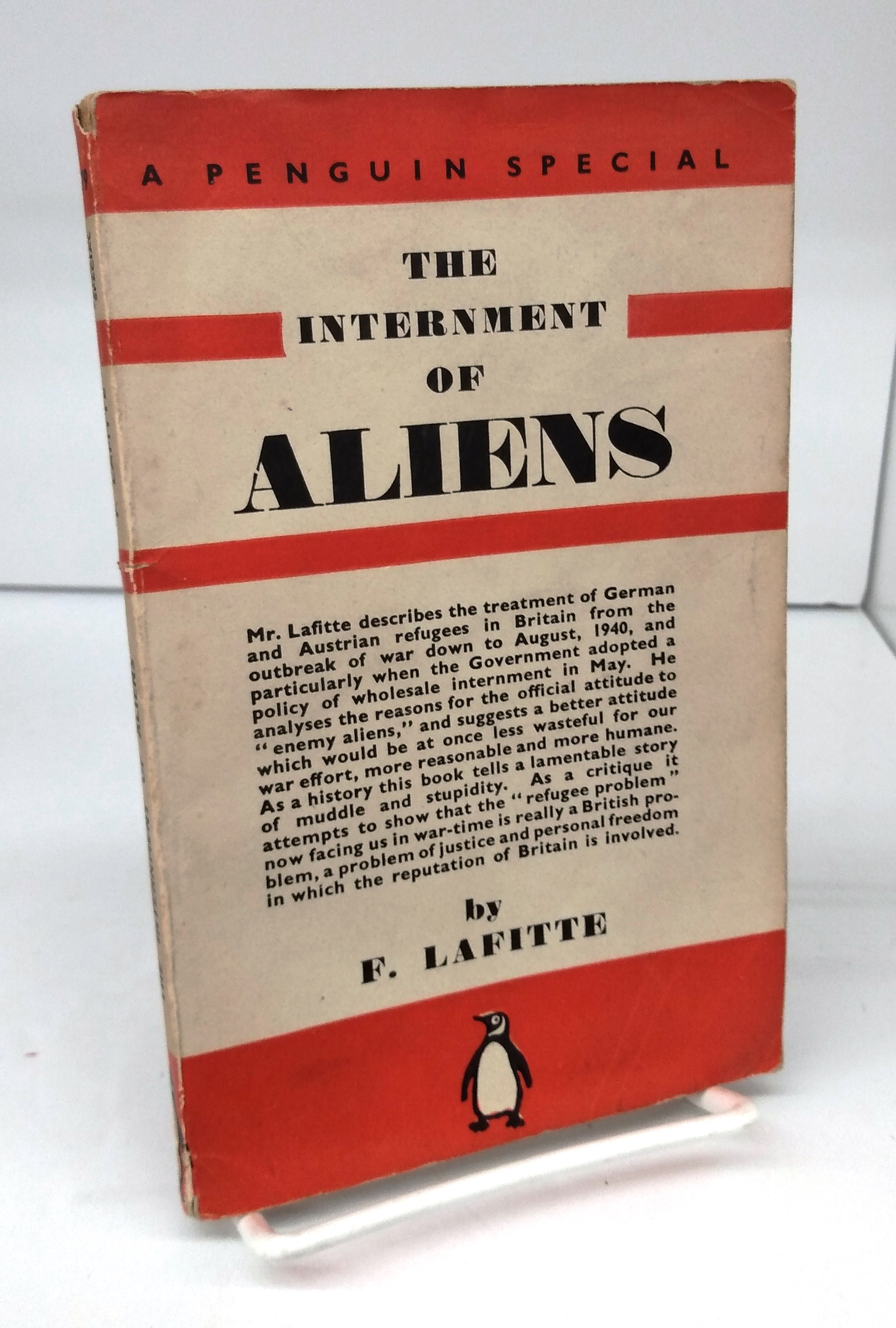 The Internment of Aliens by LAFITTE, F.: Good Softcover (1940) Penguin ...