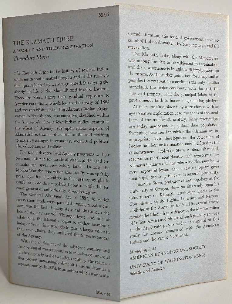 The Klamath Tribe: A People and Their Reservation by Theodore Stern ...