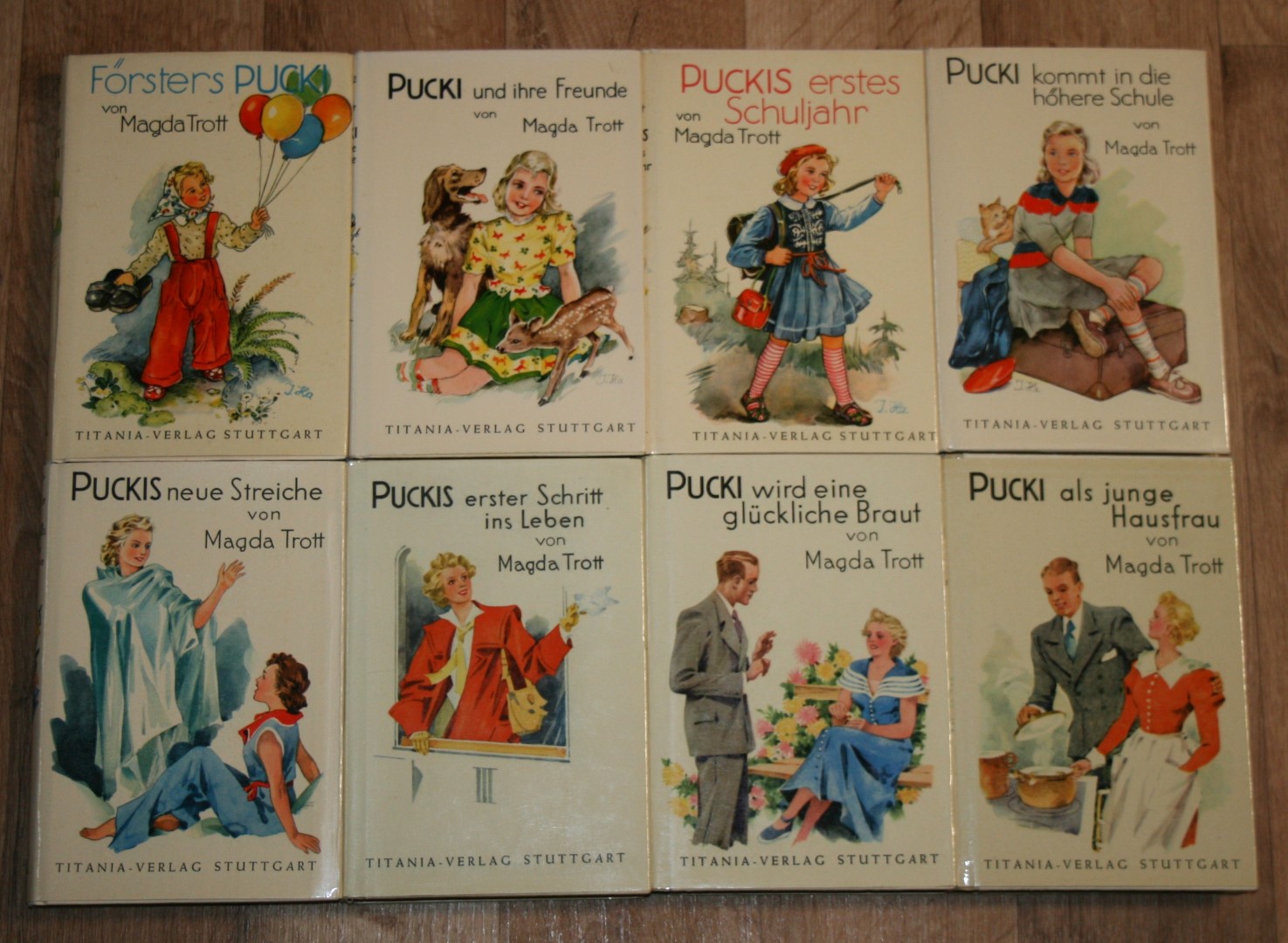 8 Bücher: PUCKI von Magda Trott. Band 1-8. [Försters Pucki. und ihre ...