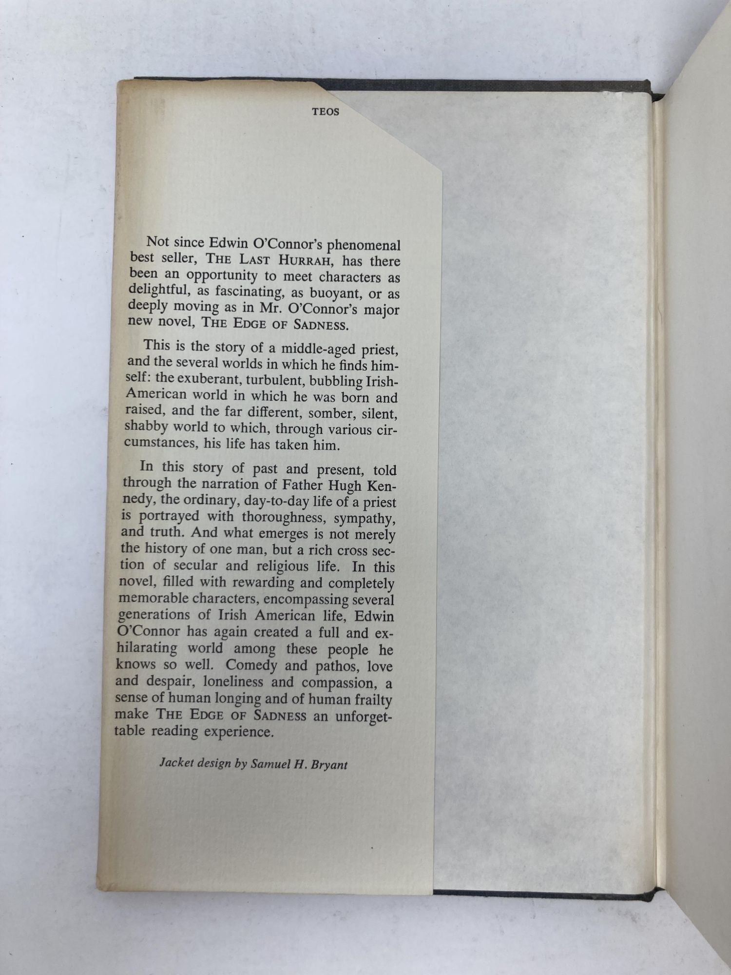 The Edge of Sadness by O'Connor, Edwin: Very Good Hardcover (1961 ...