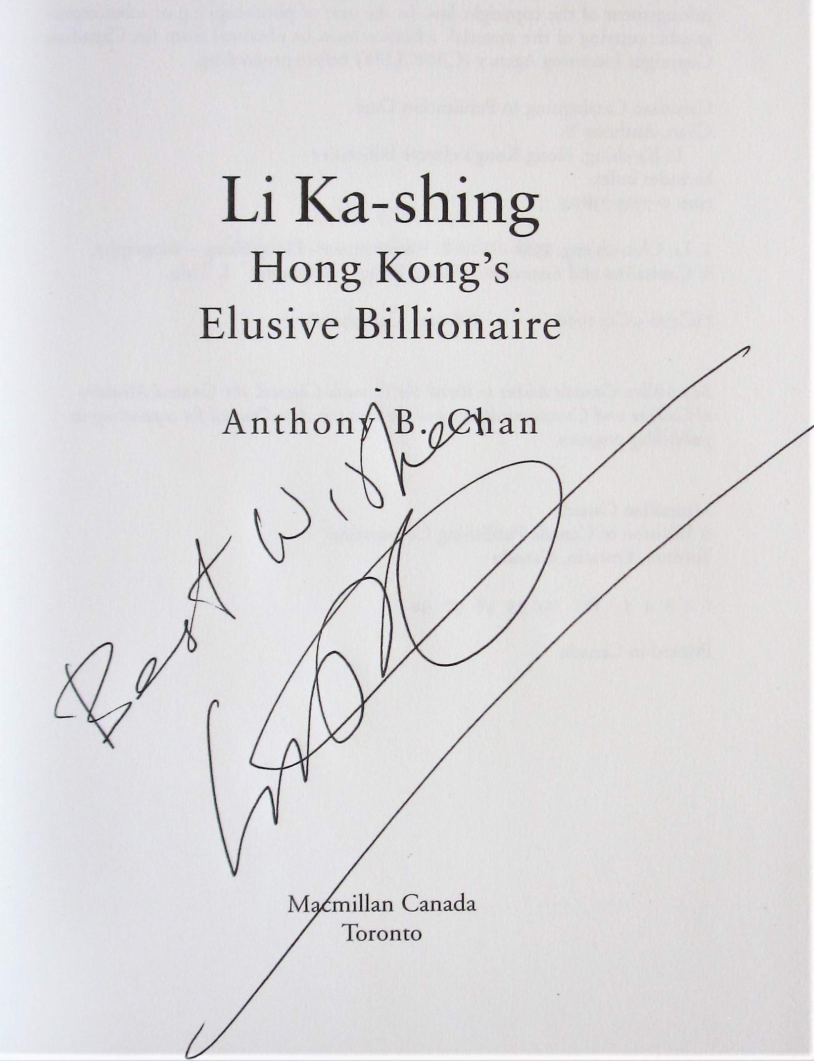 Li Ka-Shing : The Biography by Chan, Anthony B.: very_good (1995 ...