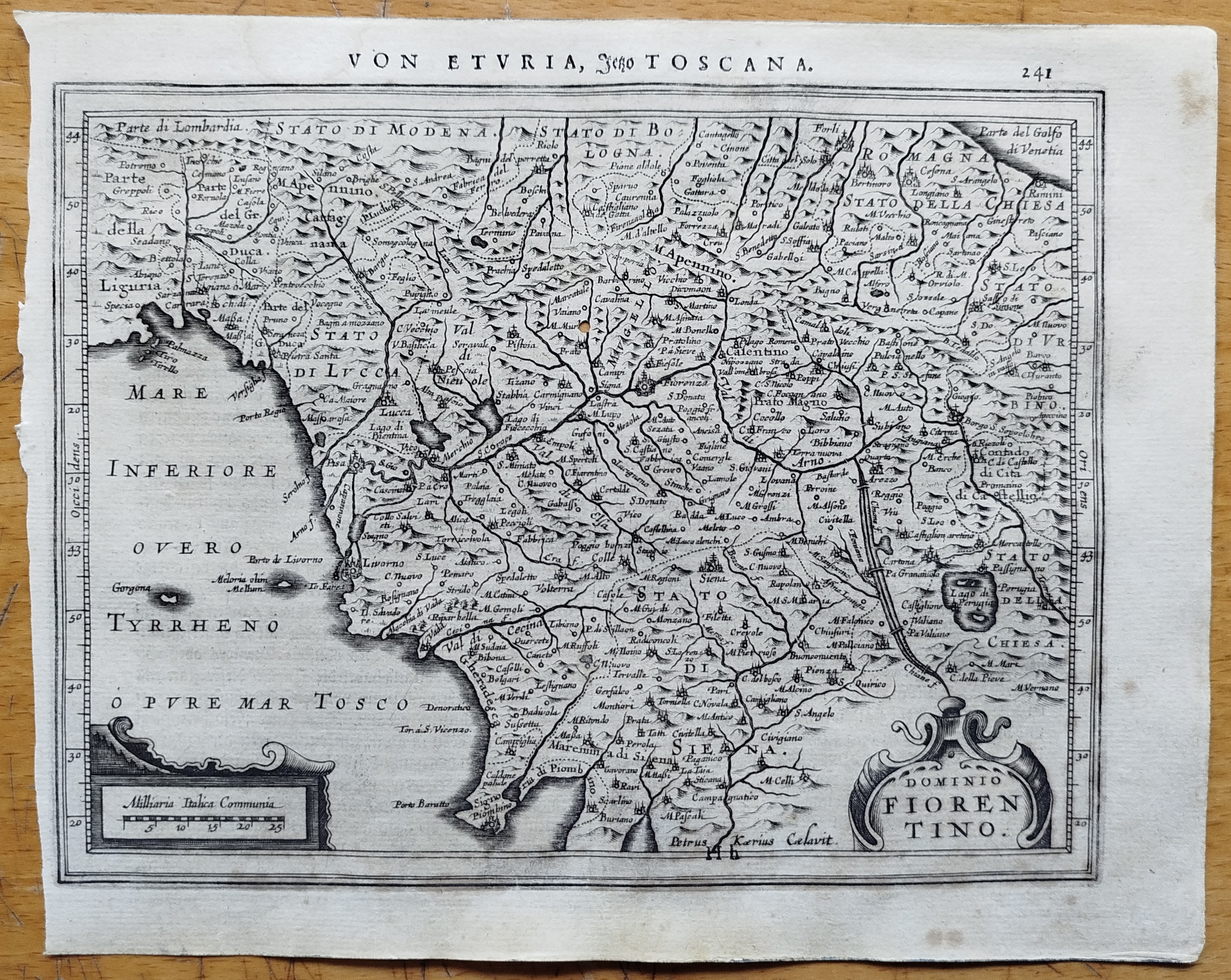 Italy Toscana - Original Map Mercator - 1630: (1630) Mapa | raremapexchange