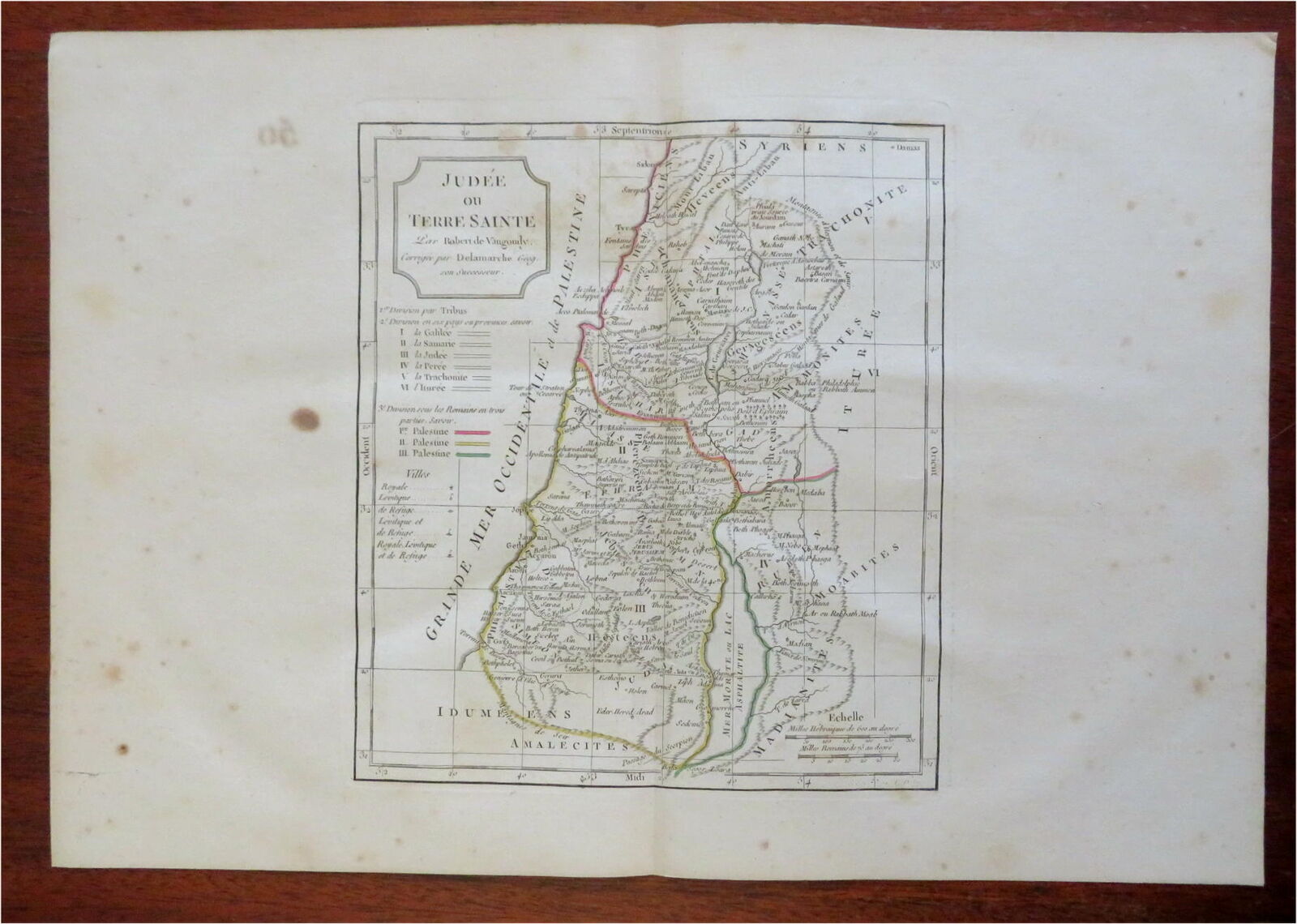 Roman Palestine Israel Judea c. 1795-1806 Vaugondy Delamarche engraved ...