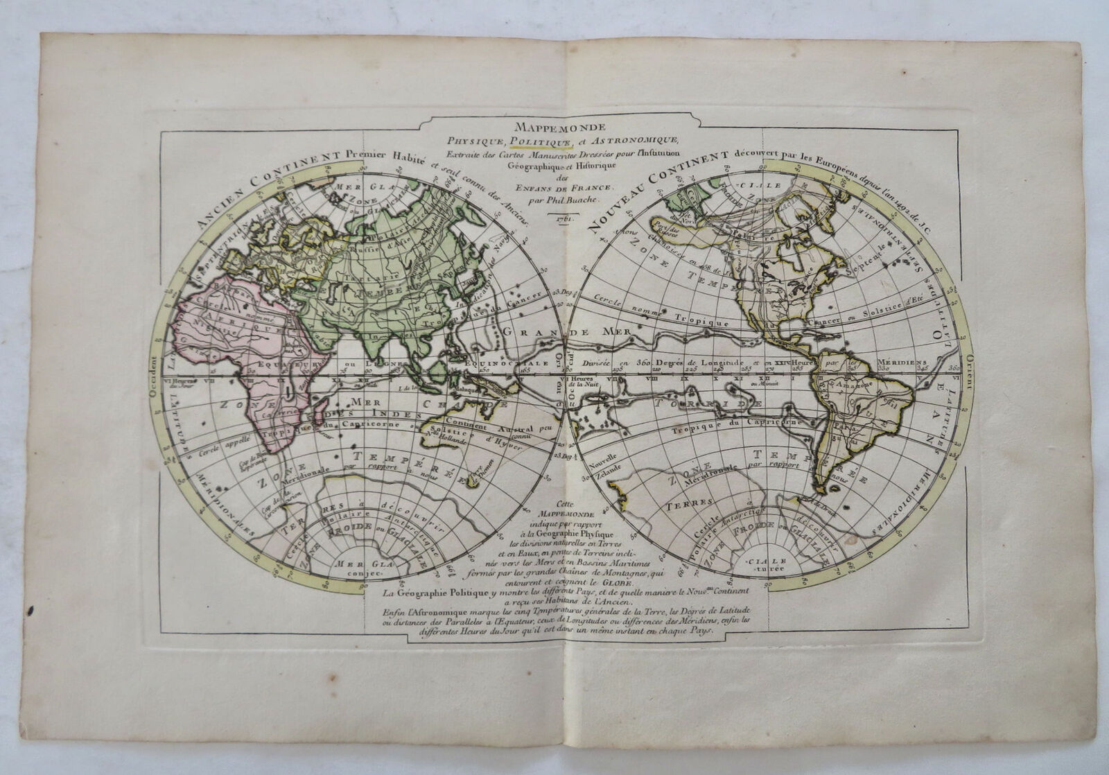 World Map 1762 Bauche speculative Sea of West North America Australia ...
