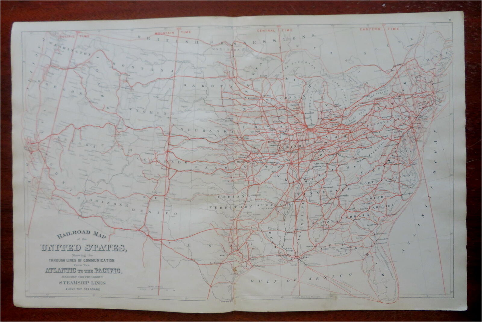 United States Railroad & Steamship Lines 1880 Mitchell large map: (1880 ...