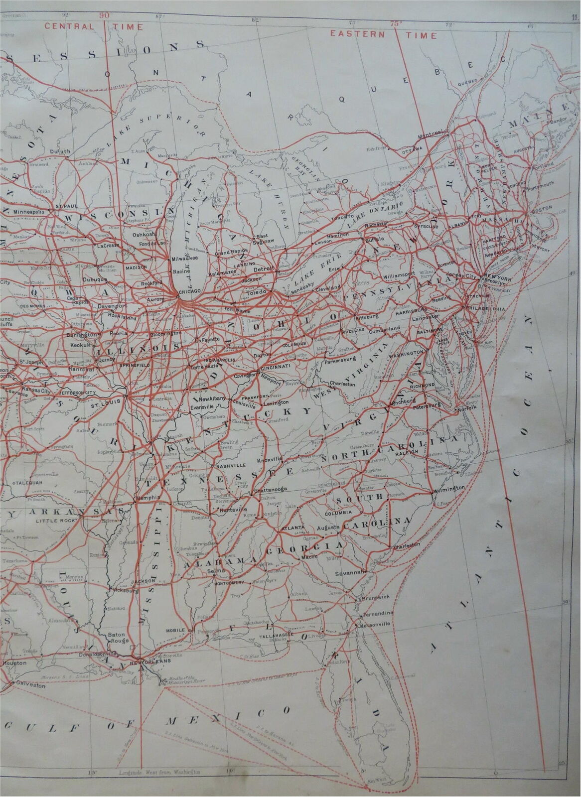 United States Railroad & Steamship Lines 1880 Mitchell large map: (1880 ...