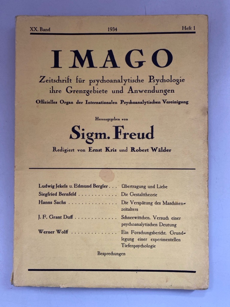Imago: Zeitschrift für psychoanalytische Psychologie, ihre Grenzen und ...