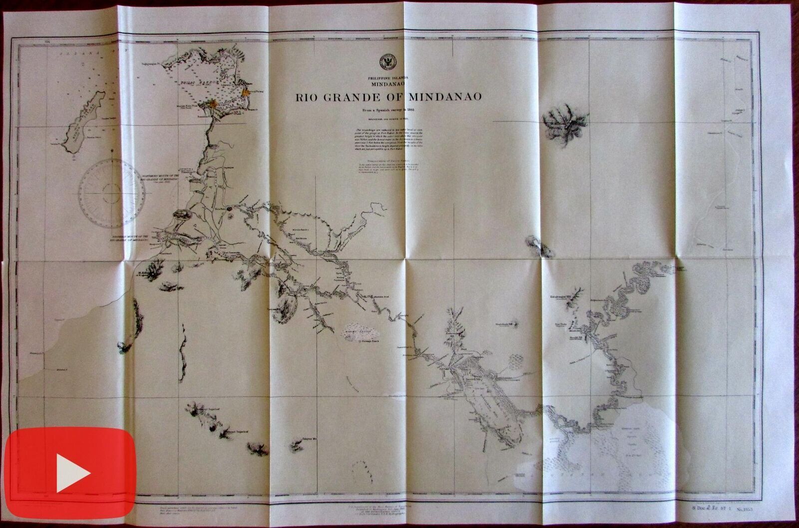Philippine Islands Mindanao Rio Grande harbor 1902 detailed nautical ...