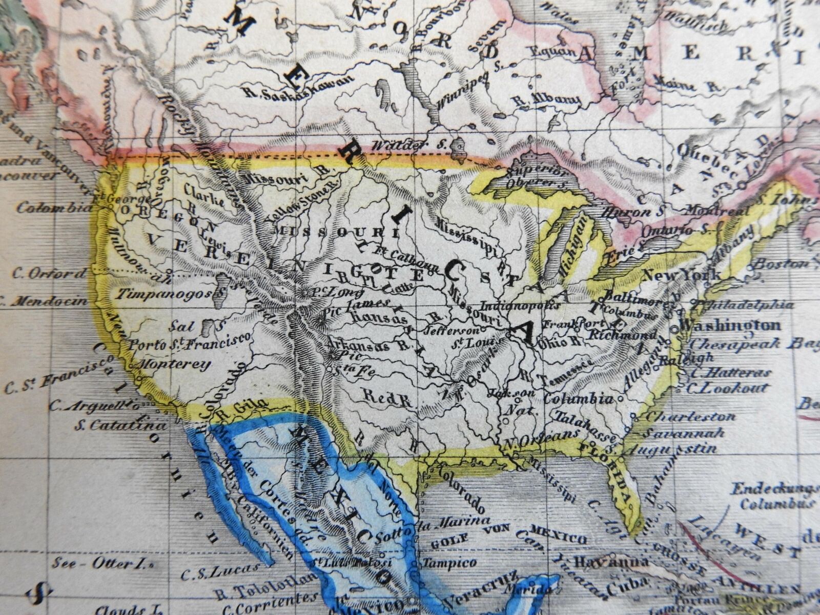 North & South America United States Canada Mexico Brazil Peru 1849 ...