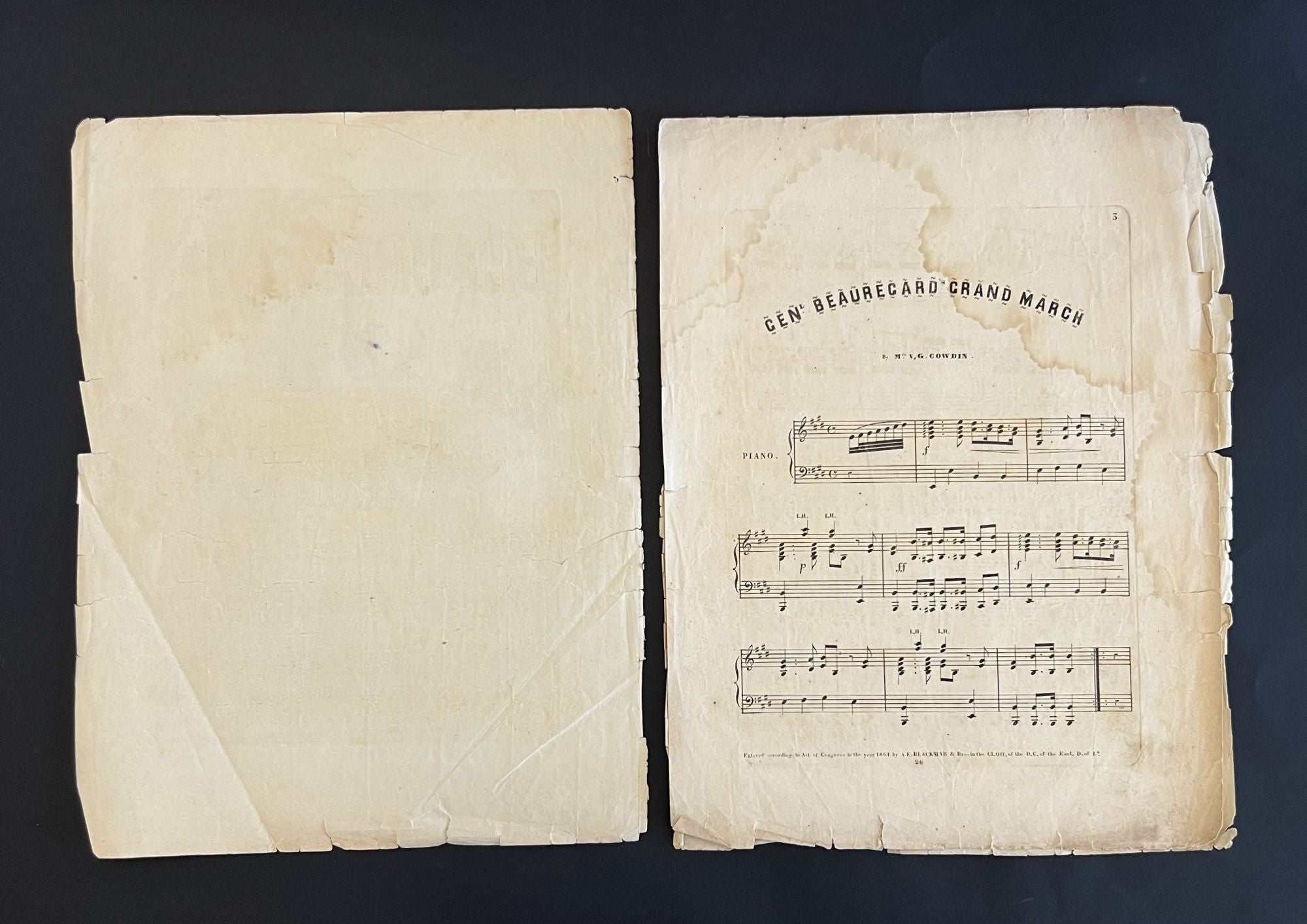 [Confederate Imprint] [Sheet Music] Gen. Beauregard's Grand March ...