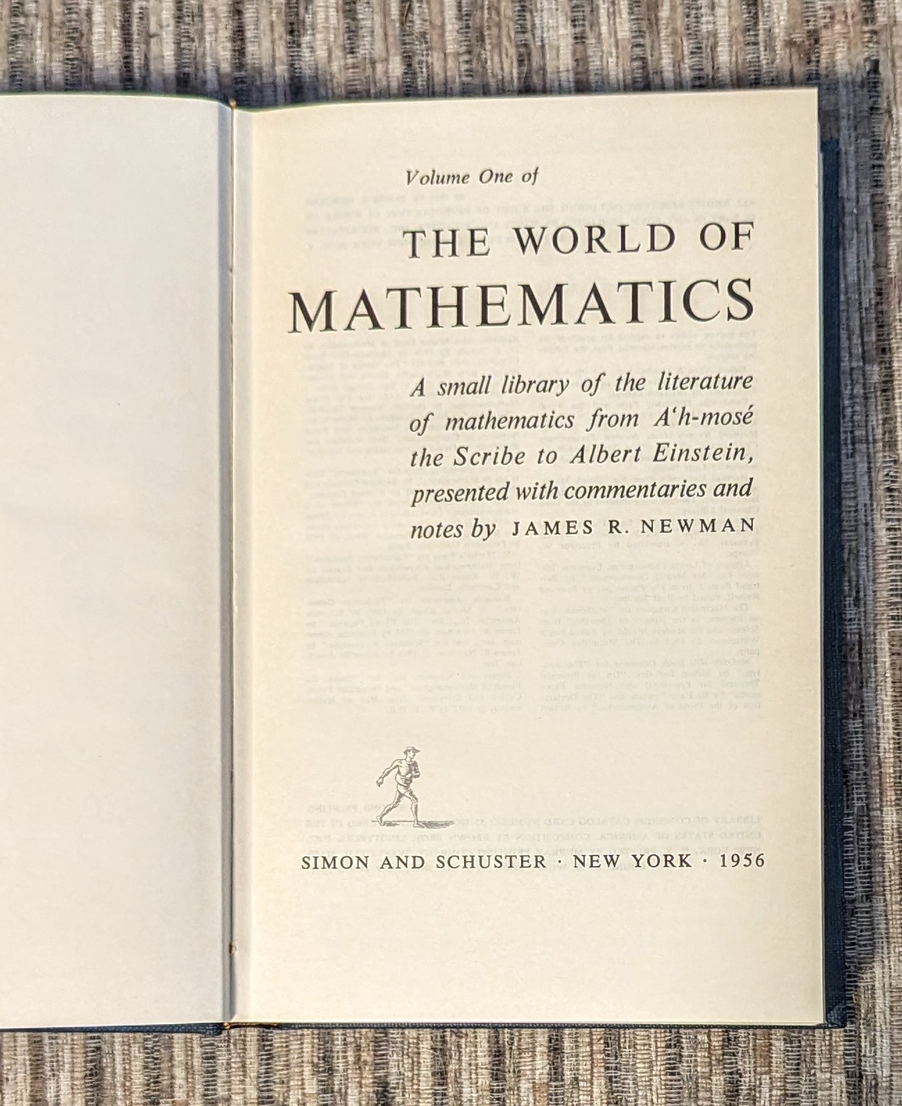 The World of Mathematics, 4 volume set by Newman, James R. ed.: Very ...