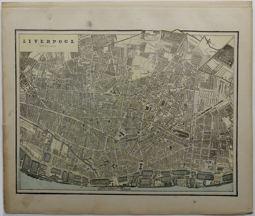 1888 Color Map of Liverpool: Art / Print / Poster | Artisans-lane Maps ...