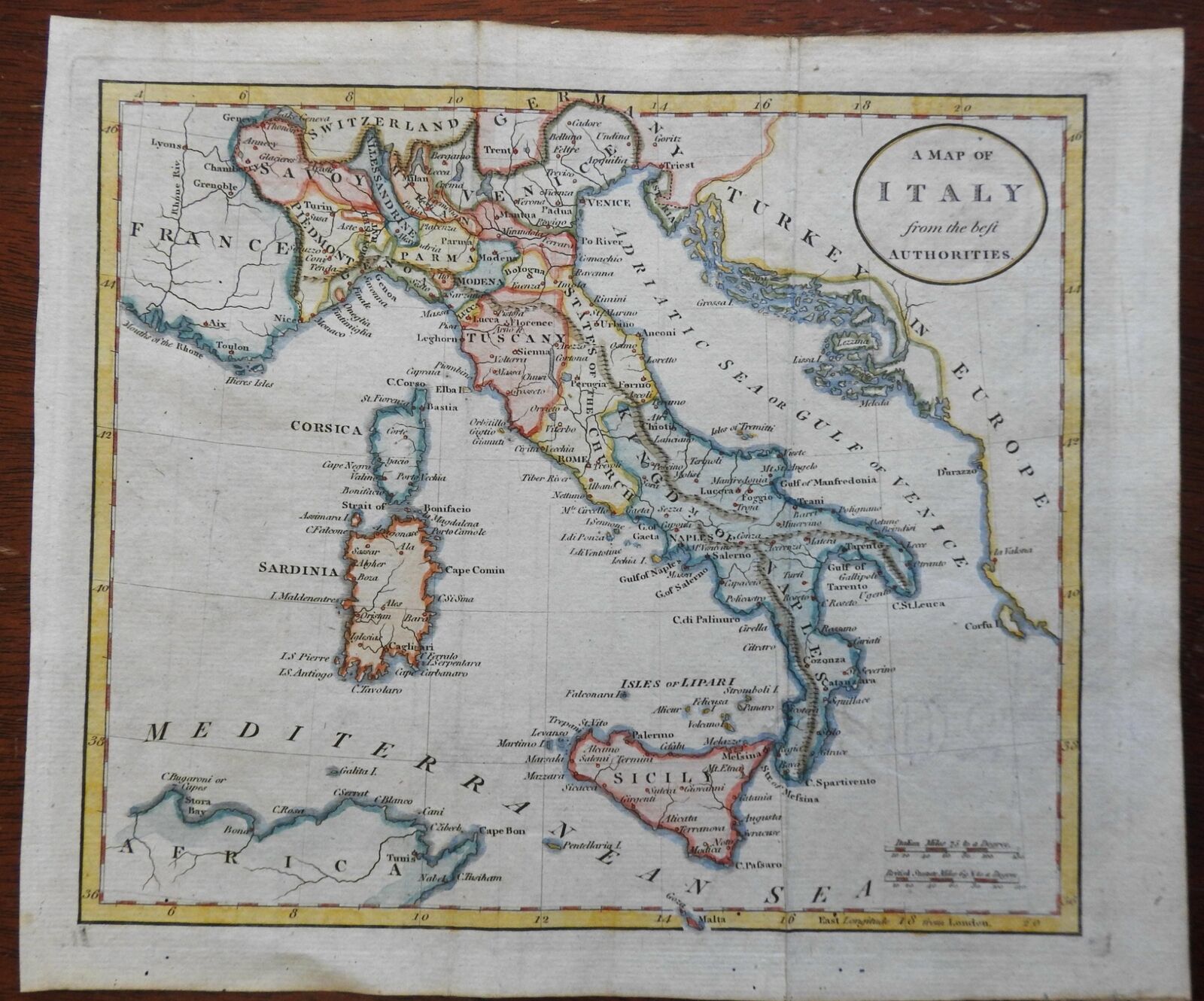 Italian Peninsula Piedmont Savoy Tuscany Papal States Naples 1802 ...