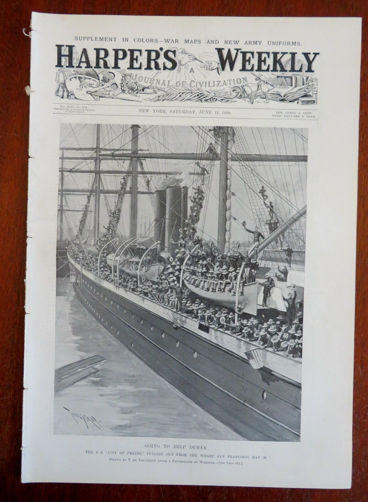 U.S Army Uniforms Harper's Spanish-American War newspaper 1898 complete ...