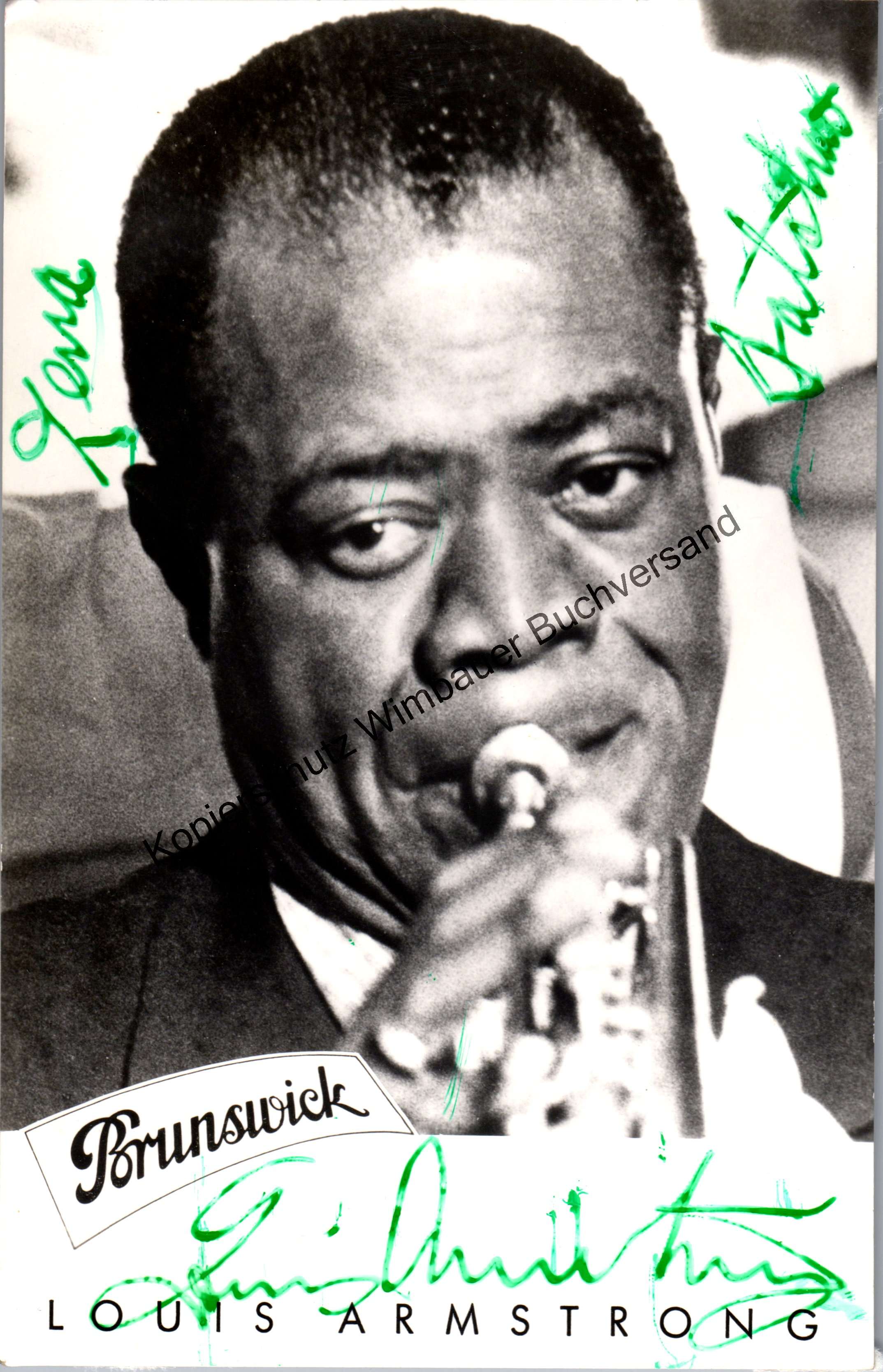 Original Autogramm Louis Armstrong (1901-1971) /// Autograph signiert ...