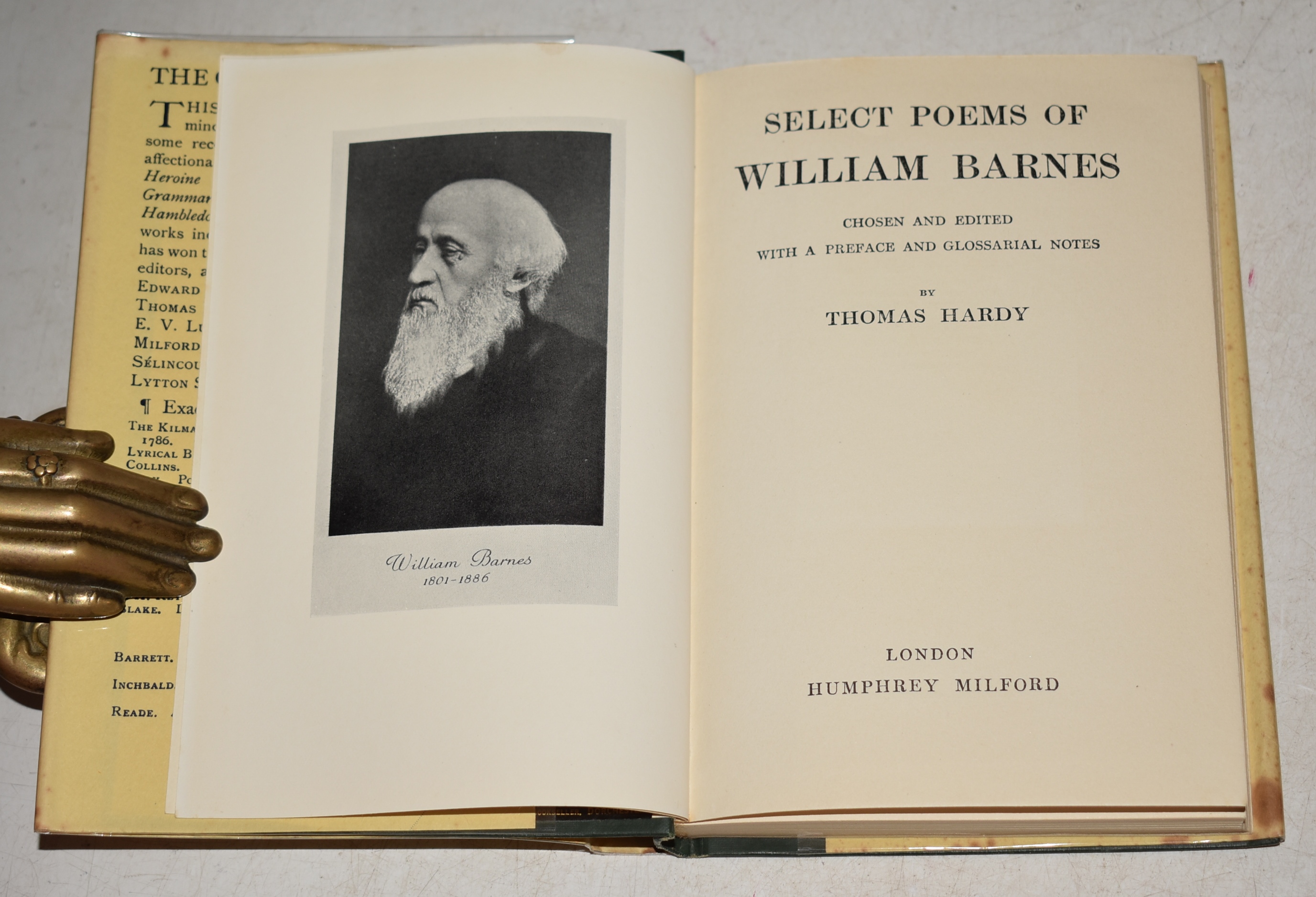 Selected Poems of William Barnes. Chosen and edited with a preface and ...