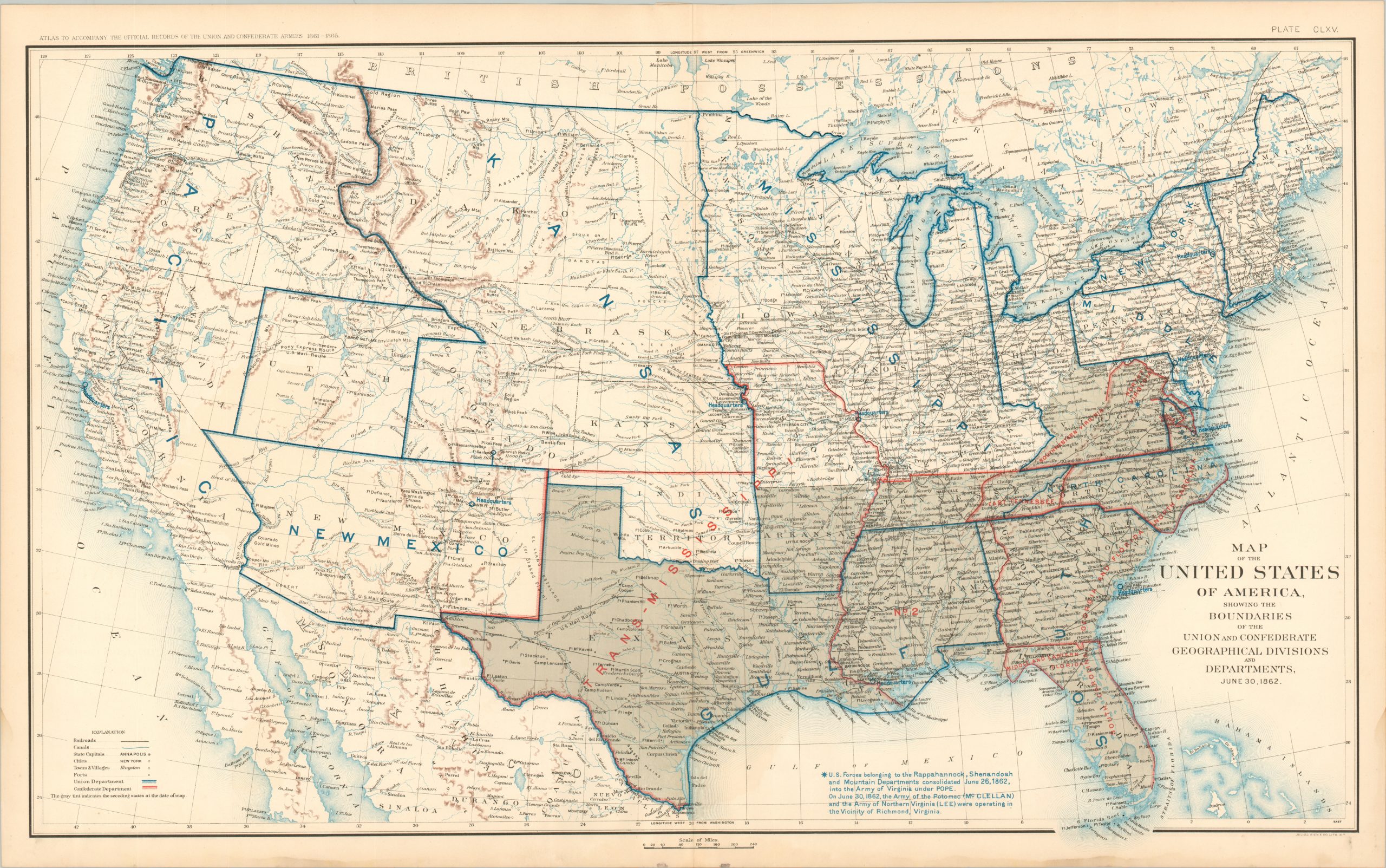 Map of the United States of America, Showing the Boundaries of the ...