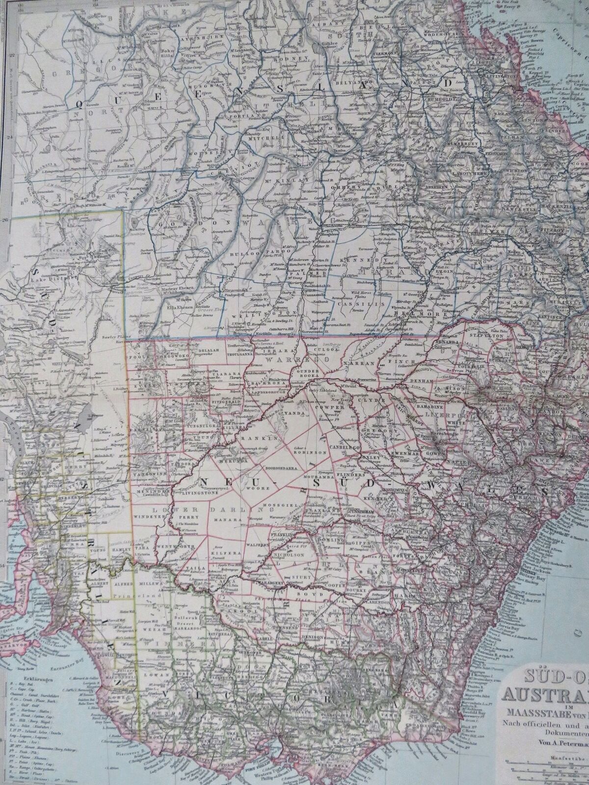 Southeastern Australia Melbourne Sydney New South Wales 1890 Petermann ...