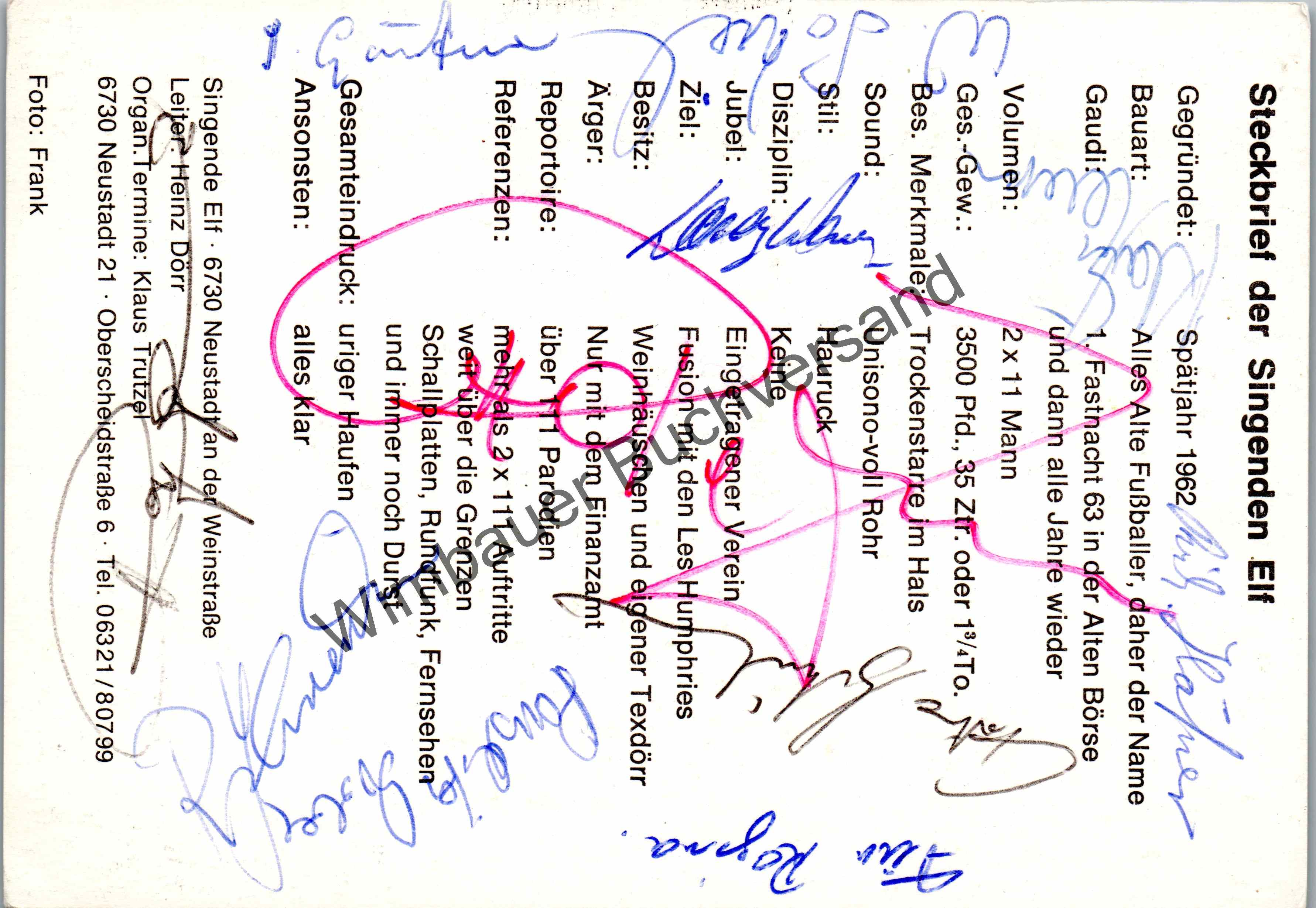 Original Autogramme Die Singende Elf /// Autogramm Autograph signiert ...