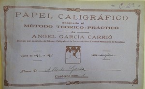 Ejercicios de caligrafia, método Angel G. Carrió. Curso 1934-35 ...