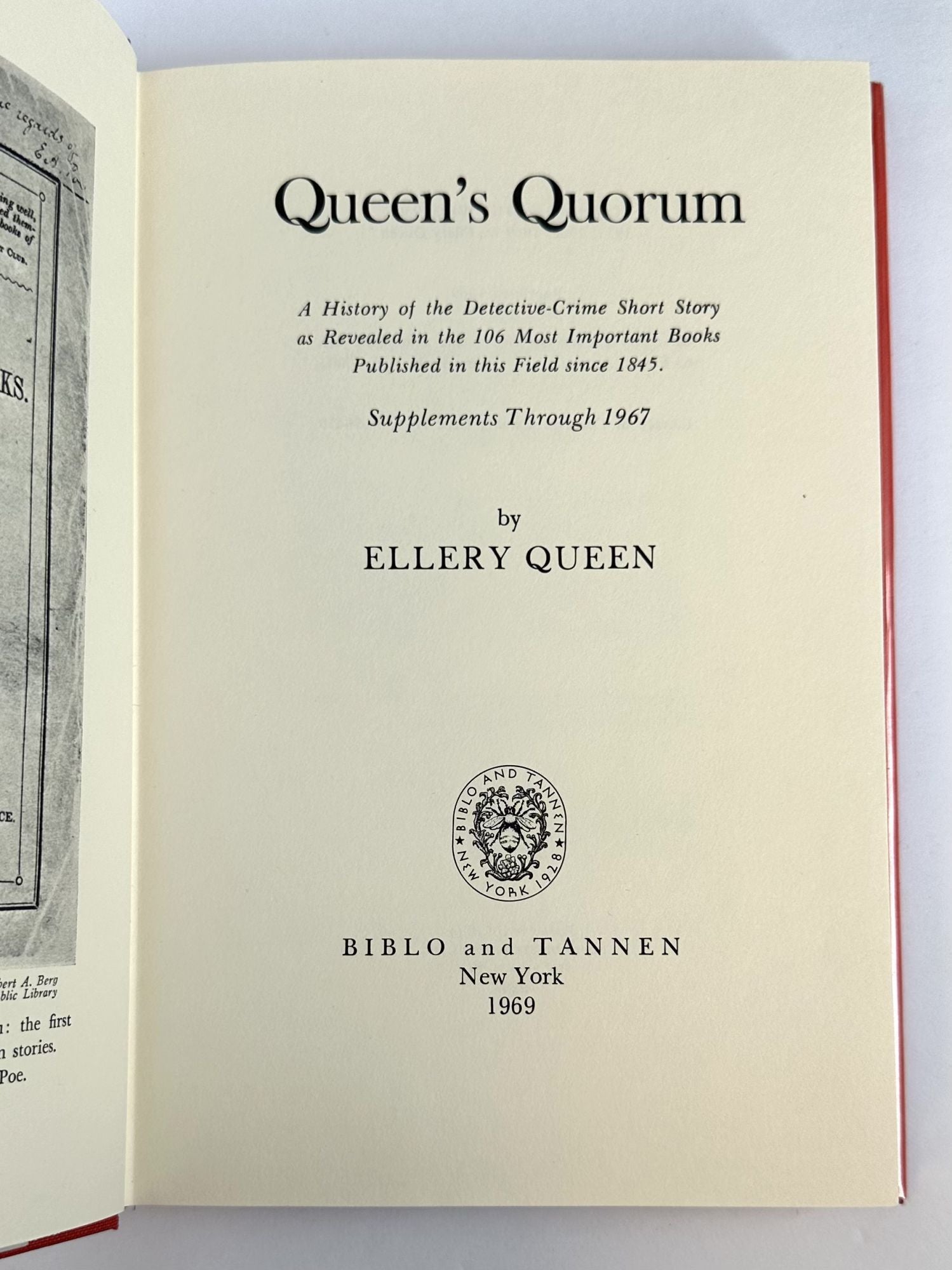 QUEEN'S QUORUM: A HISTORY OF THE DETECTIVE-CRIME SHORT STORY AS ...