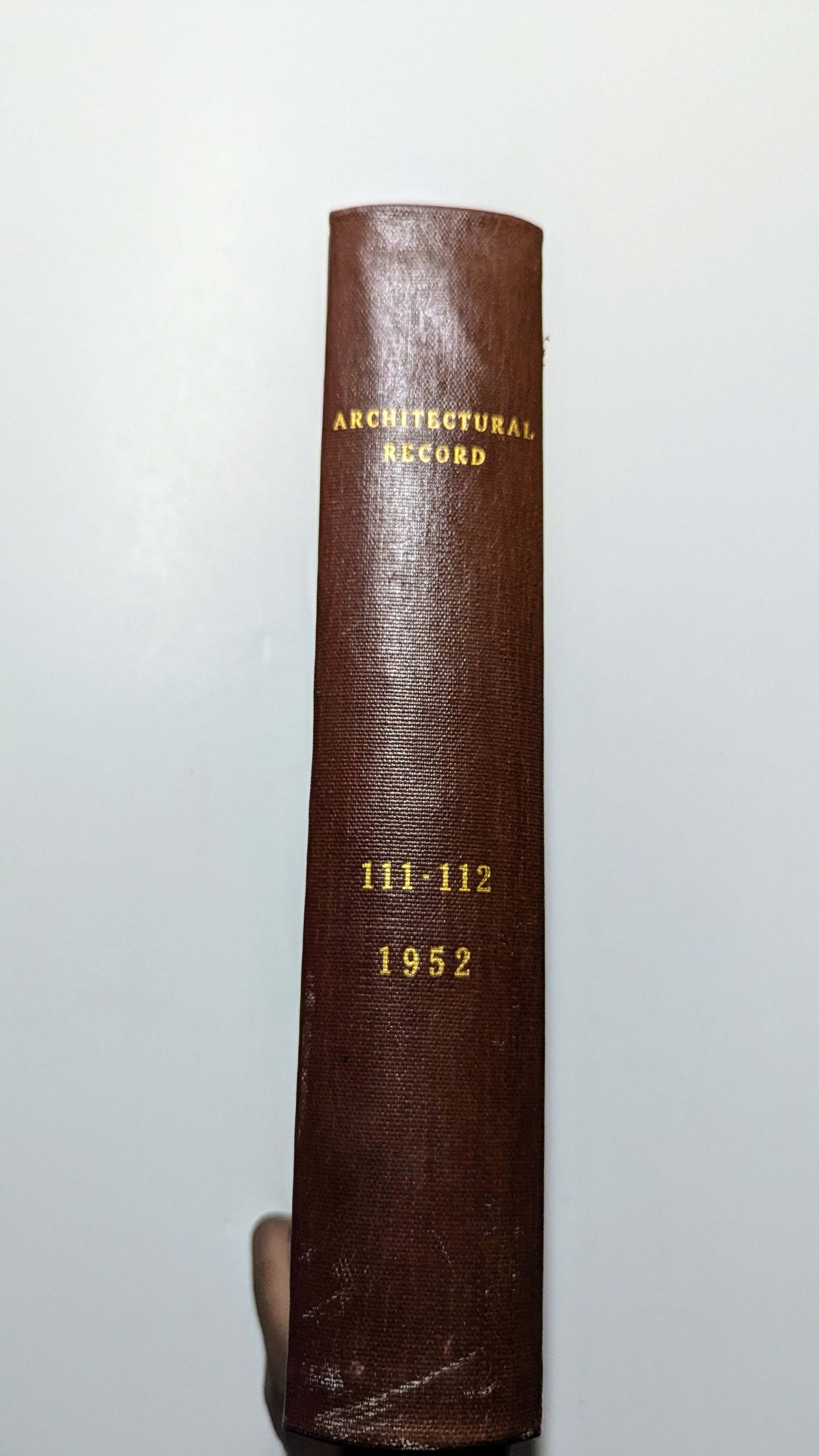 Architectural Record Bound Volume 111-112, 1952: Very Good Hardcover ...