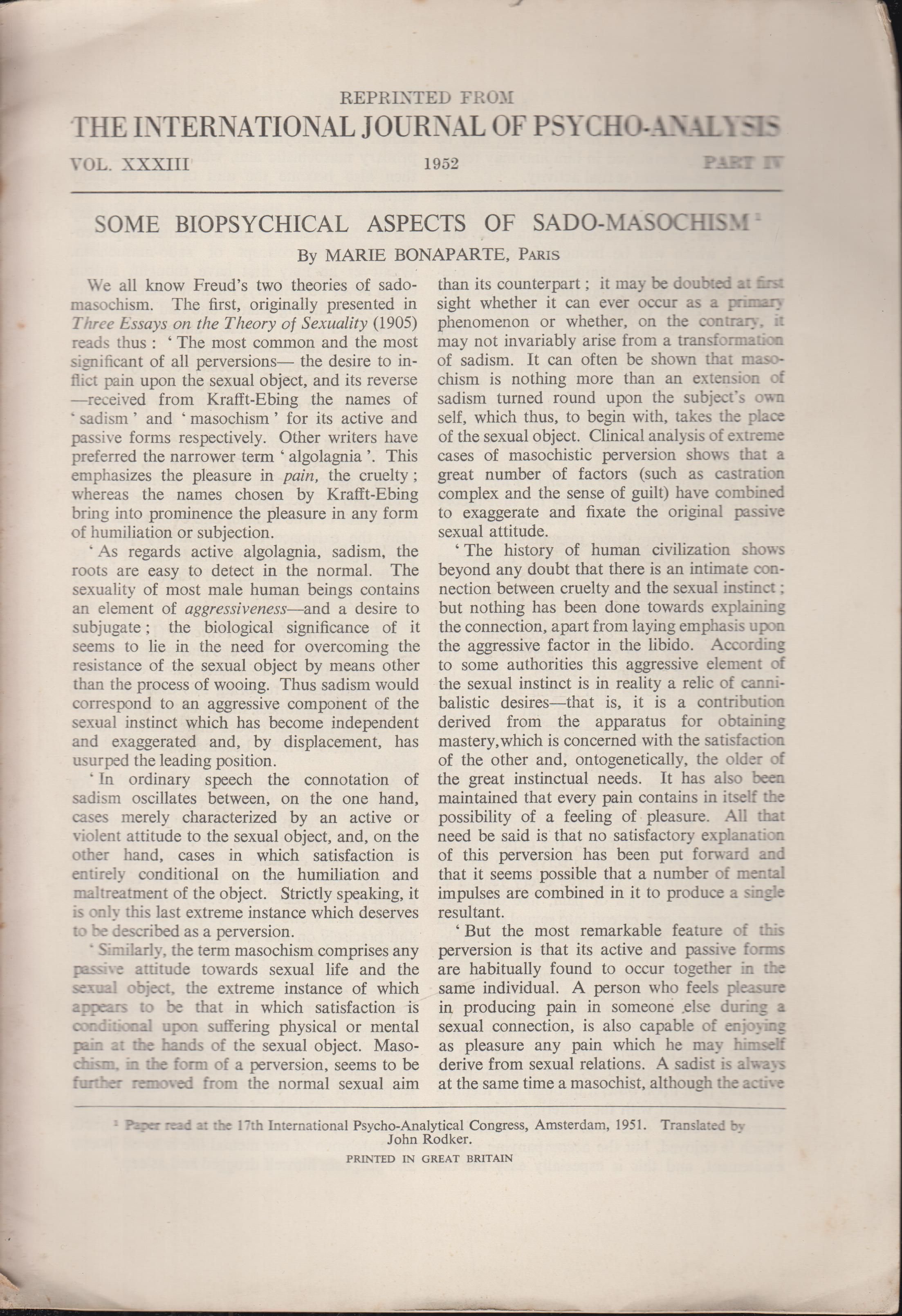 Vitalism and psychosomatics by Marie BONAPARTE: Très bon Couverture ...