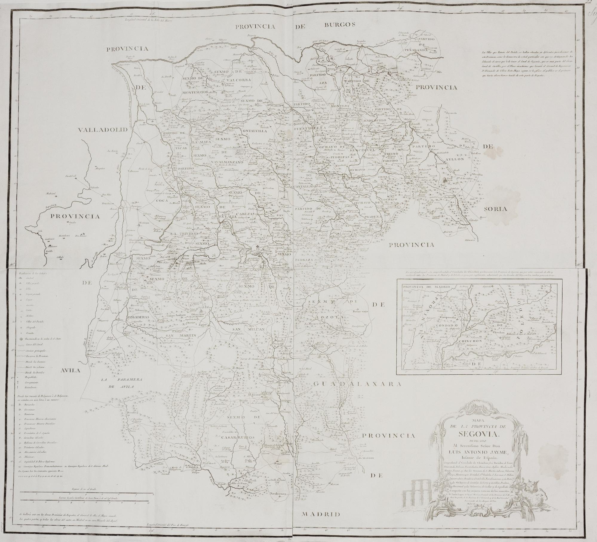 [Mapa] Mapa de la provincia de Segovia dedicado al Serenisimo Señor Don ...