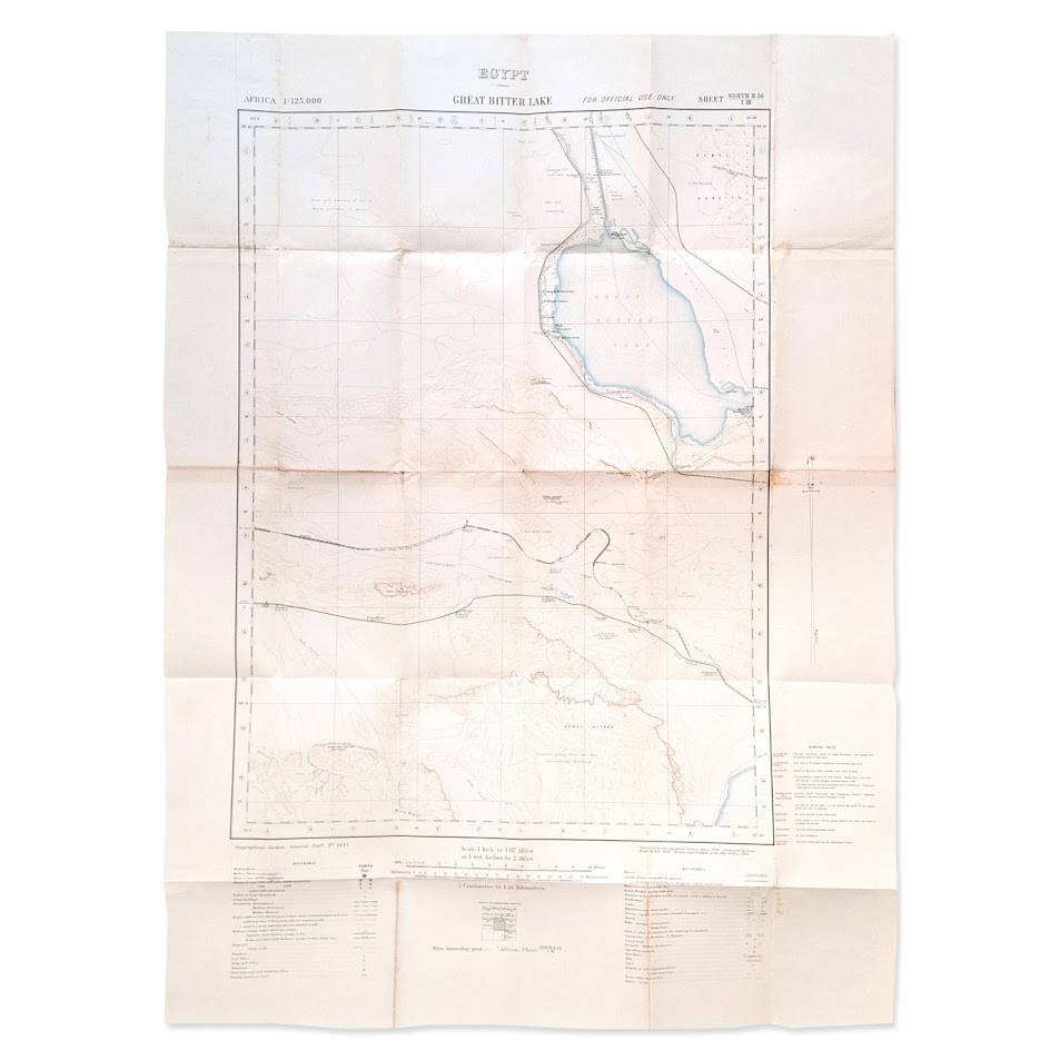 Map Of Great Bitter Lake - Suez Canal - Egypt - The War Office by The ...