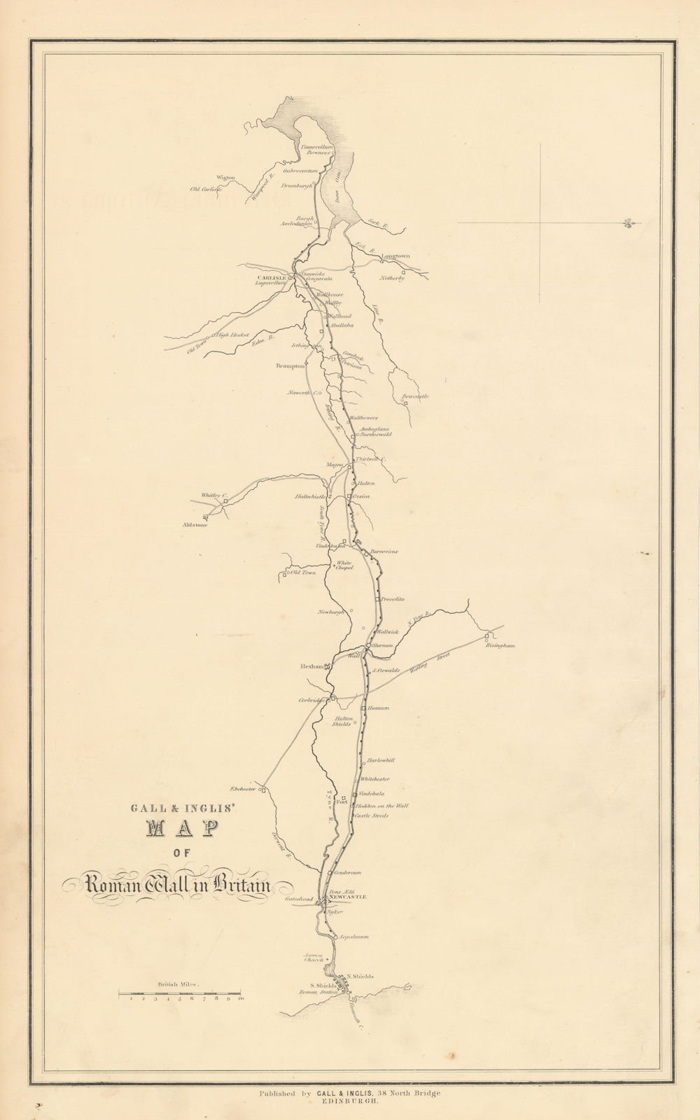 Gall & Inglis' Map of Roman Wall in Britain by Gall, James & Inglis ...
