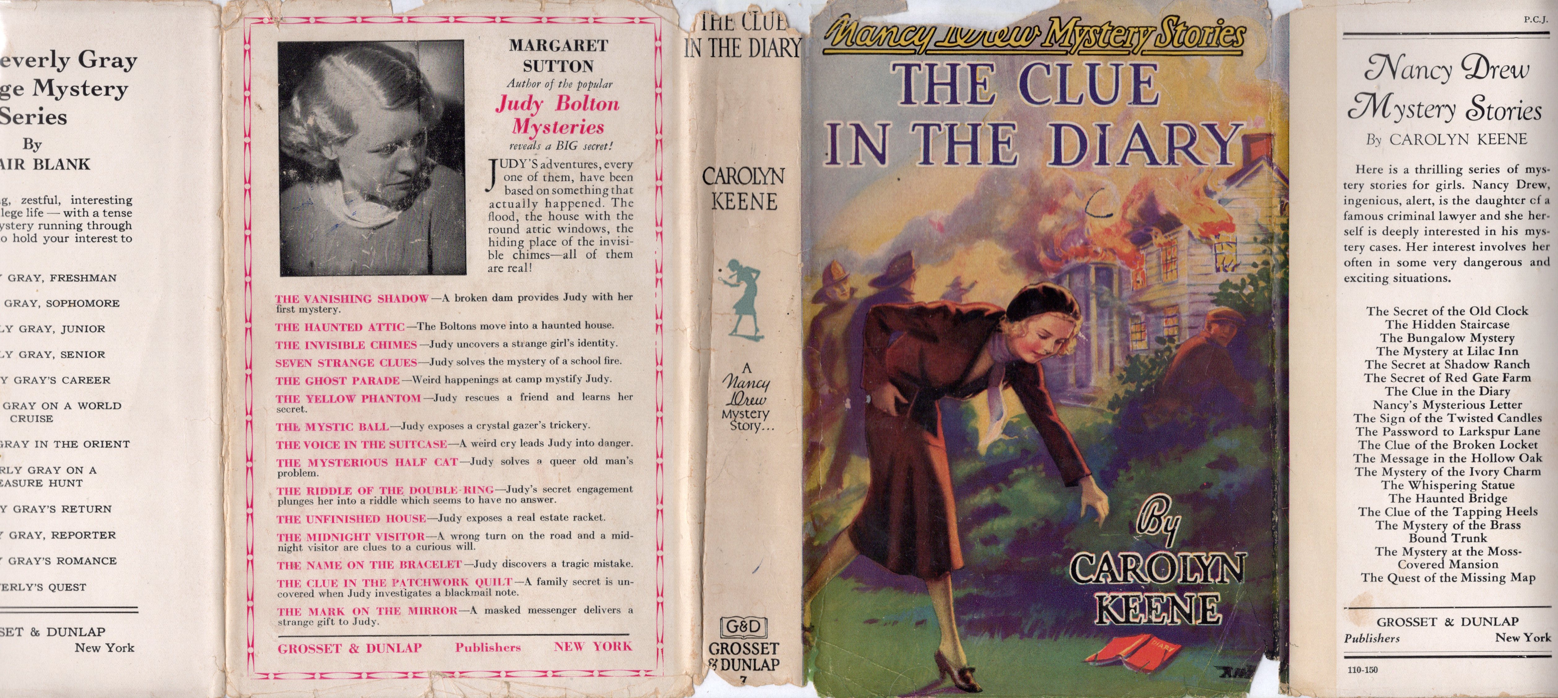Nancy Drew #7 The Clue In The Diary 1943A-27 w/Dust Jacket & Glossy ...