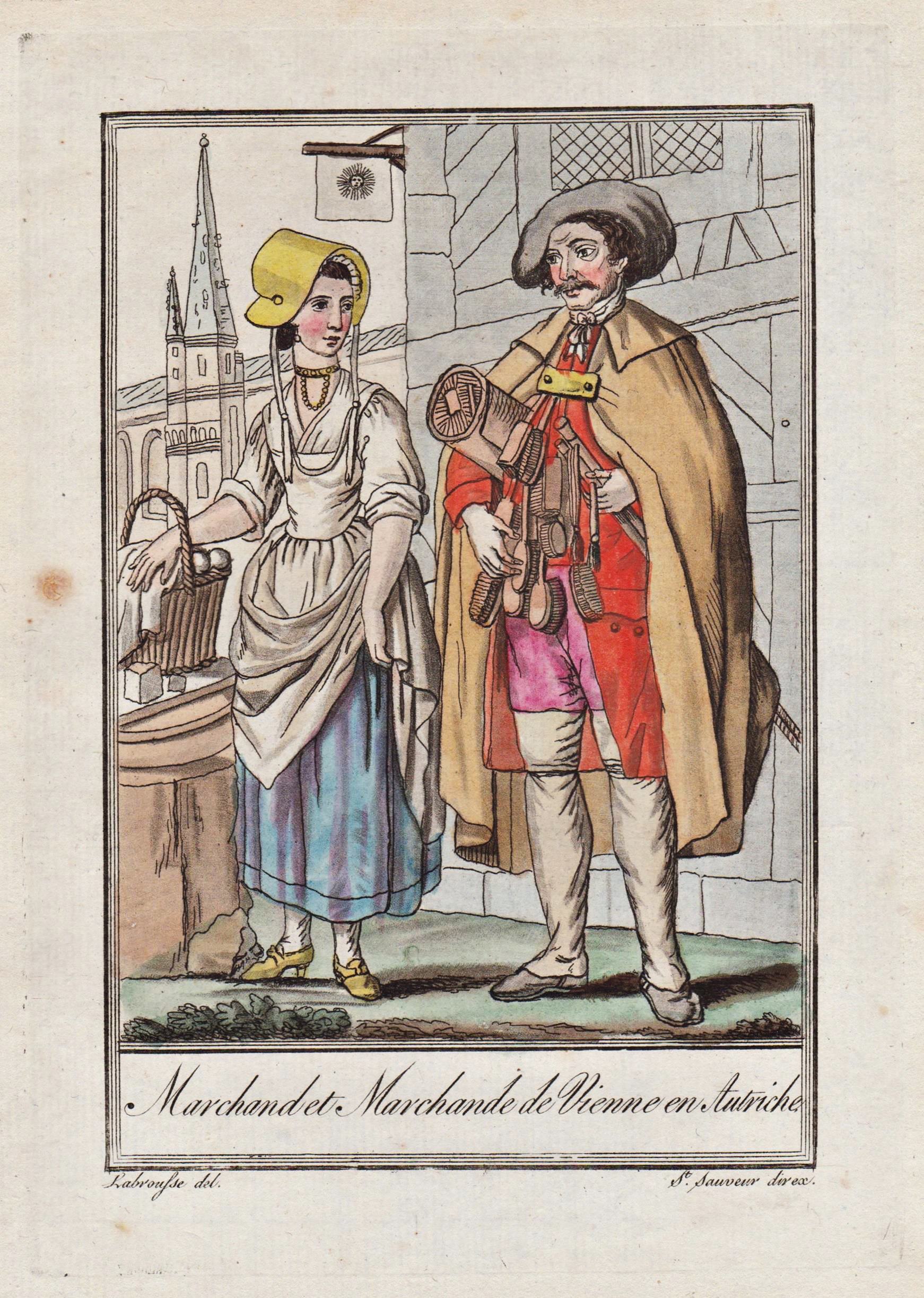 "Marchand et Marchande de Vienne en Autriche" - Wien Vienna merchant ...