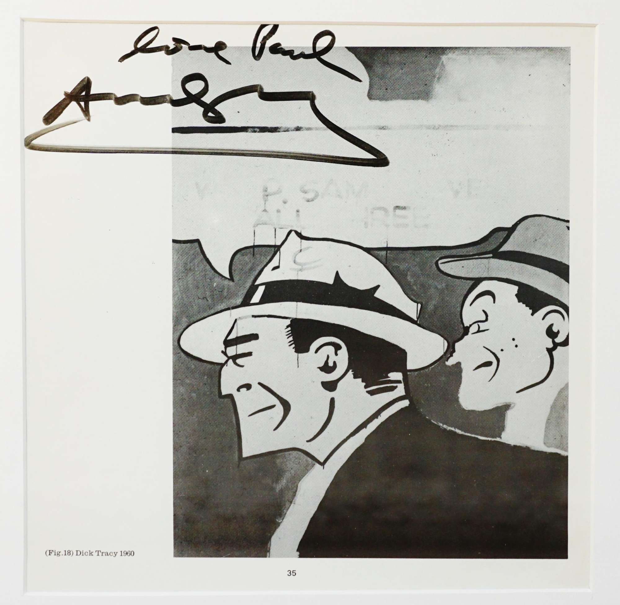 ANDY WARHOL SIGNED PRINT PAGE "DICK TRACY, FRAMED ~ W. PSA/COA de ANDY ...