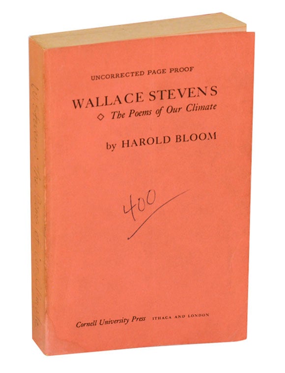 Wallace Stevens: The Poems of Our Climate by BLOOM, Harold: (1980 ...