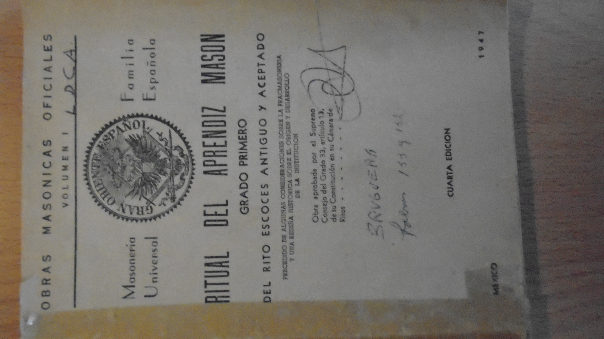 RITUAL DEL APRENDIZ MASÓN. Grado primero del rito escocés antiguo y ...