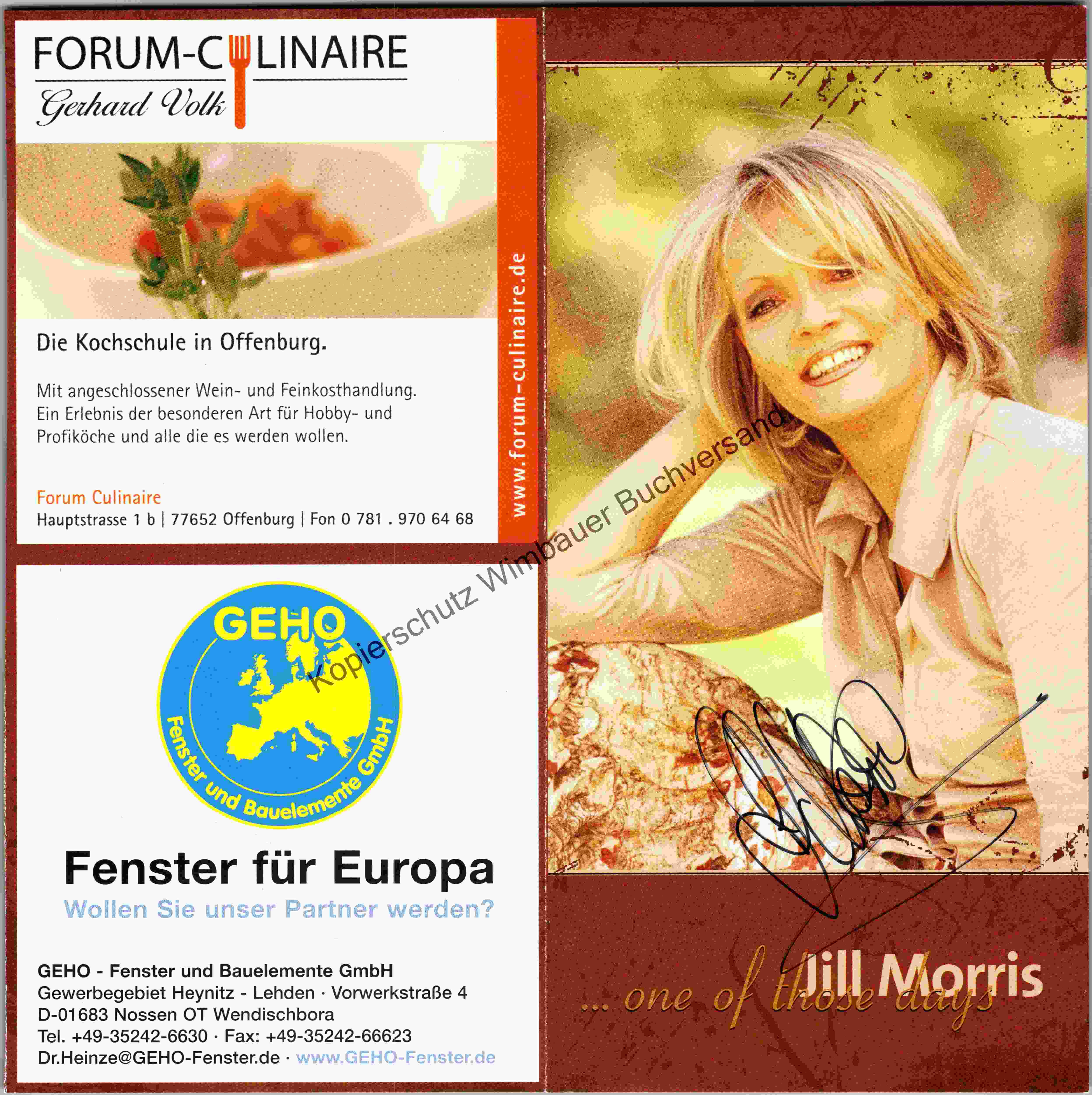Original Autogramm Jill Morris (1963-2024) /// Autograph signiert ...