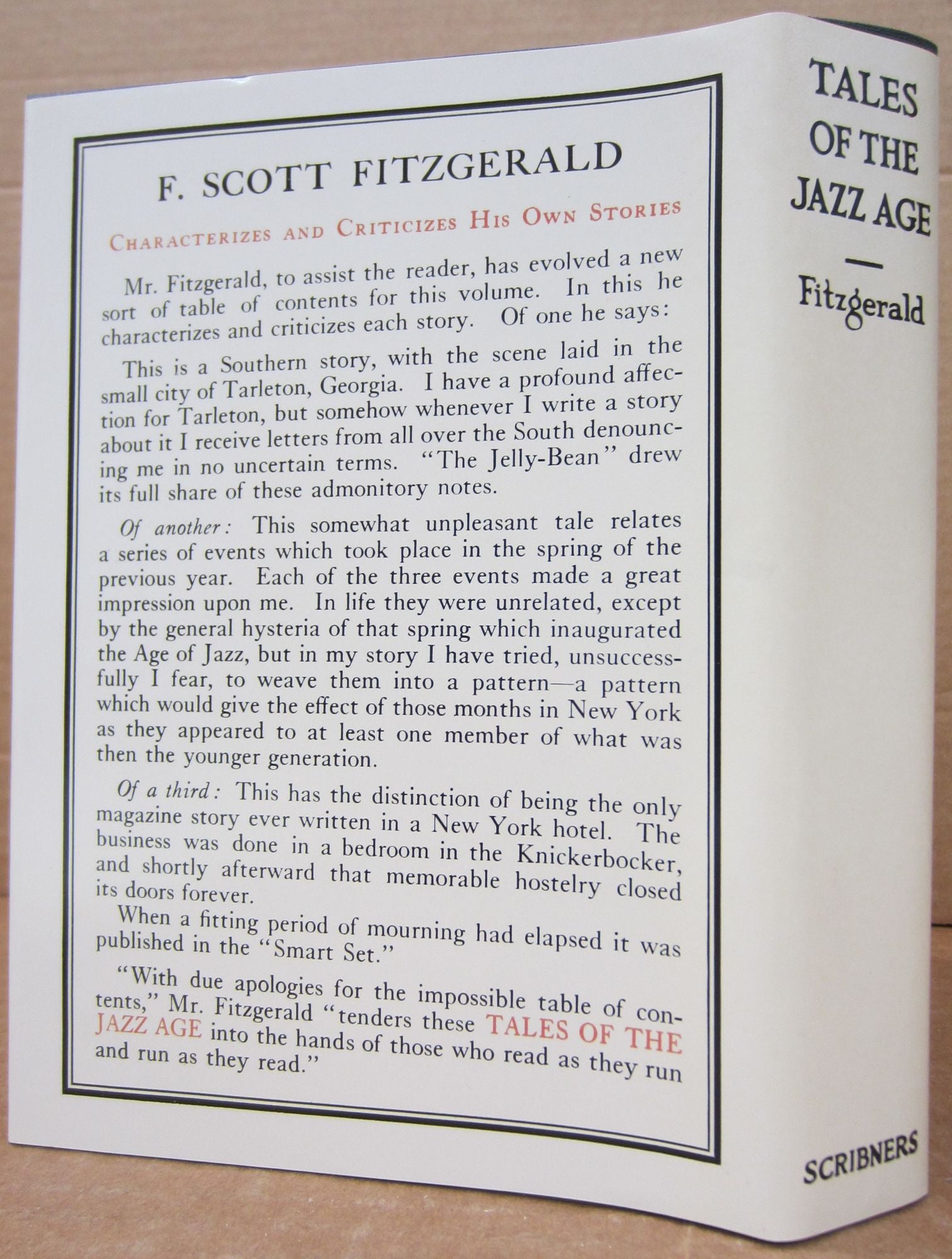 Tales of the Jazz Age by F. Scott Fitzgerald: As New Hardcover ...