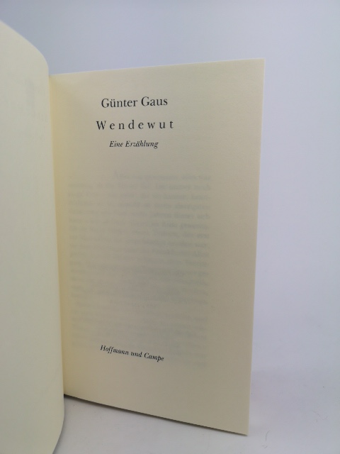 Wendewut eine Erzählung von Günter Gaus:: Sehr gut Gebundene Ausgabe ...