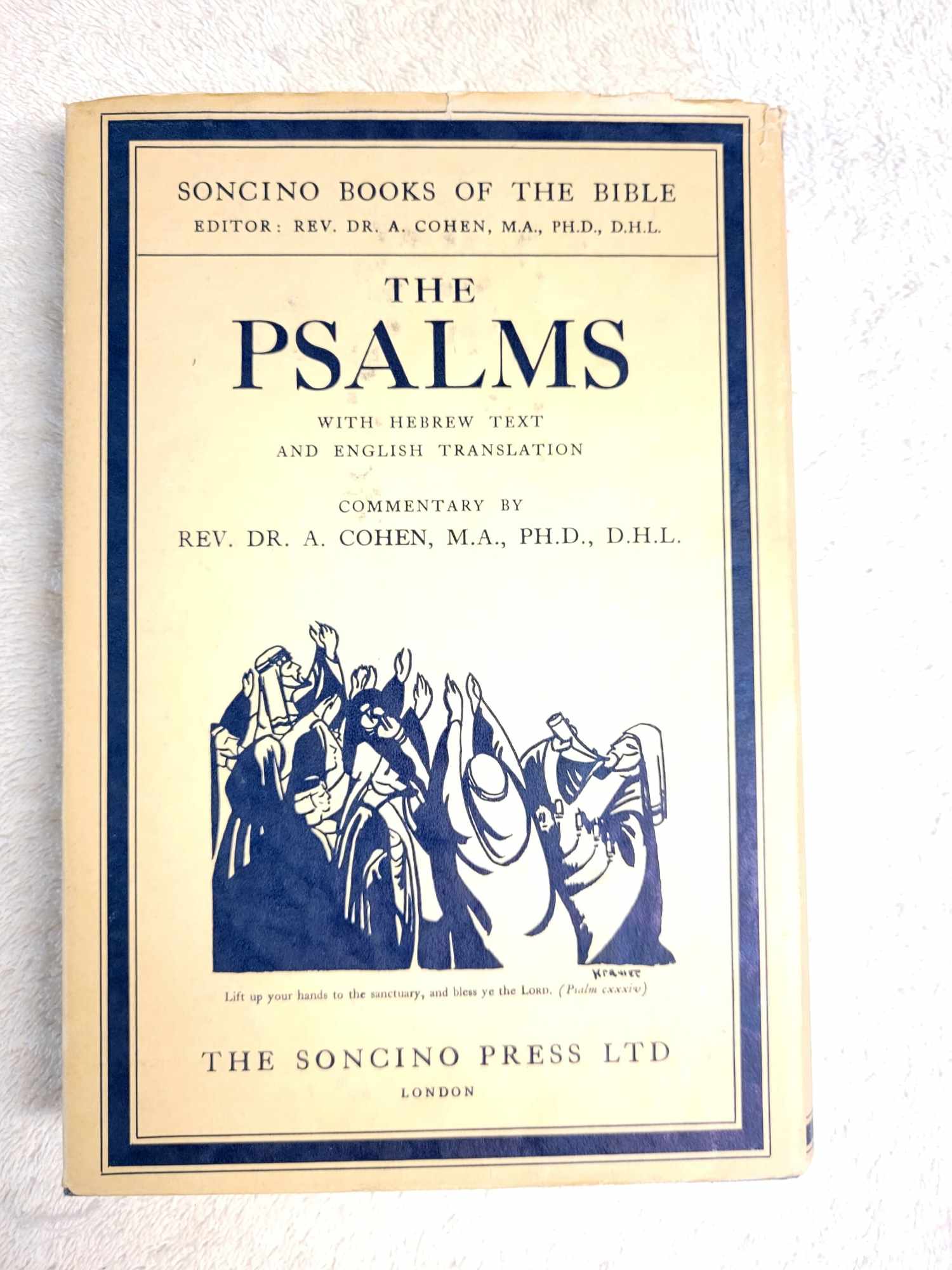 The Psalms with Hebrew Text and English Translation by Rev. Dr. A. Cohen: Very Good Hardcover ...