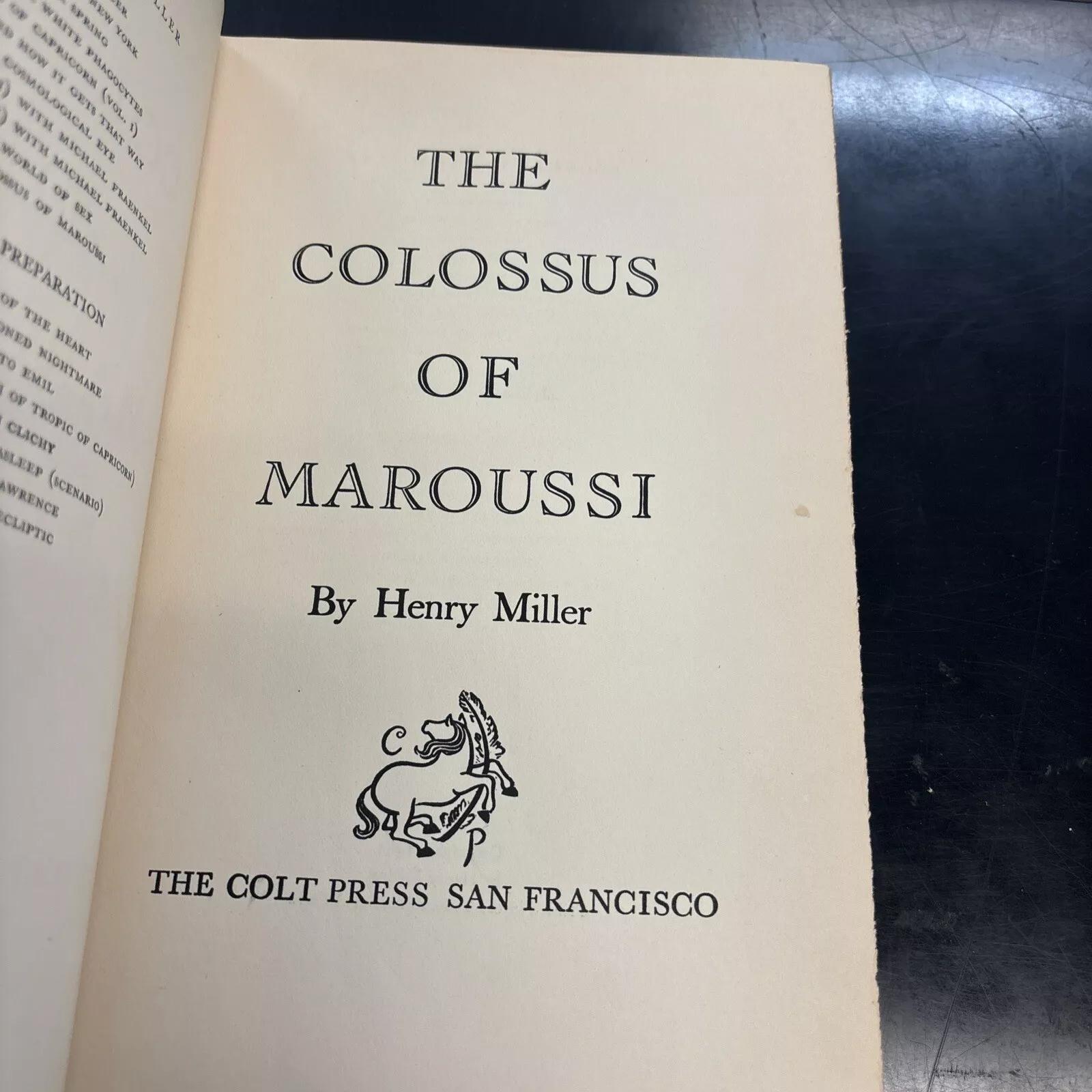 The Colossus of Maroussi by Miller, Henry: Very Good Hardcover (1941 ...