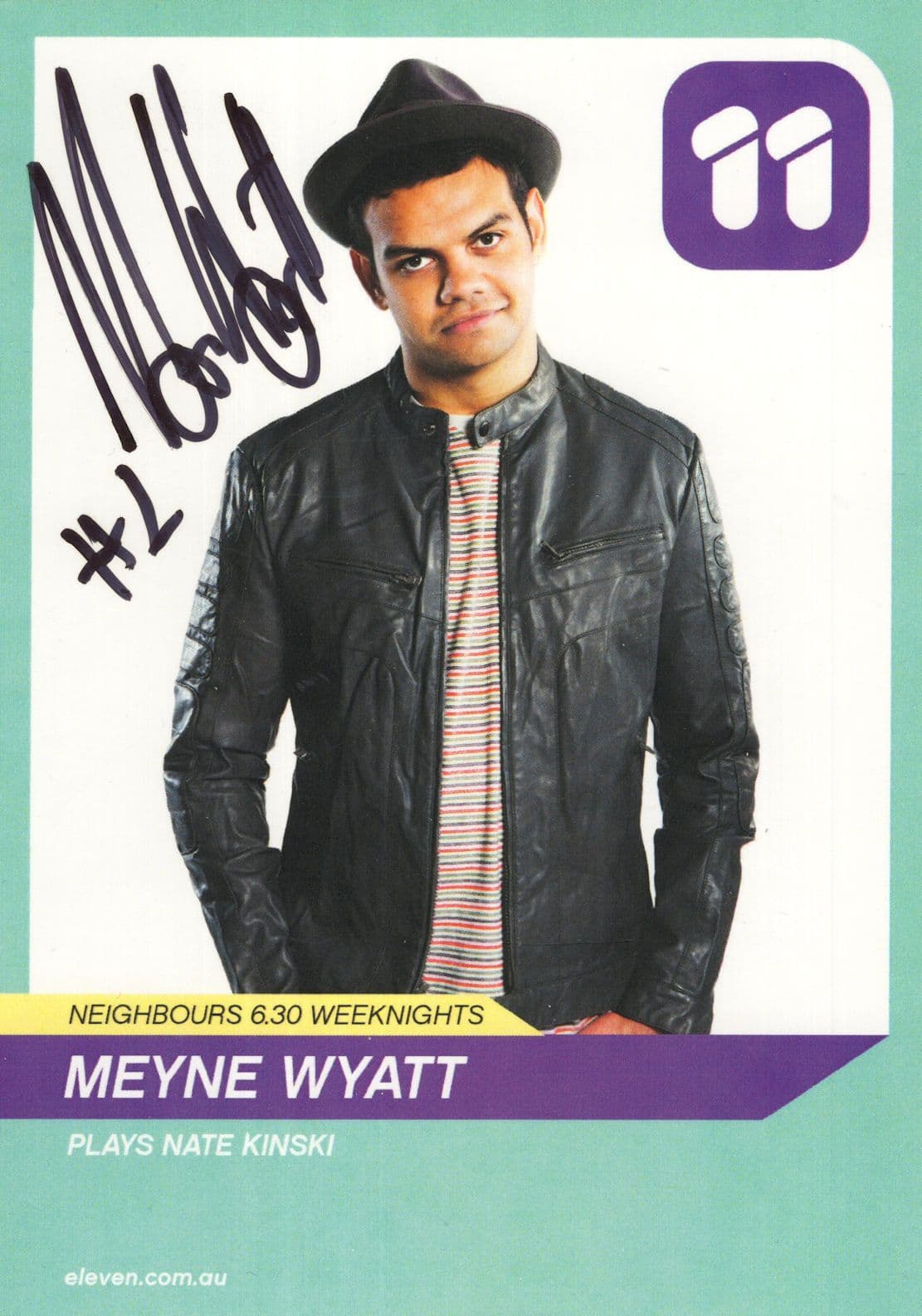 Meyne Wyatt as Nate Kinski Neighbours Hand Signed Cast Card Photo ...