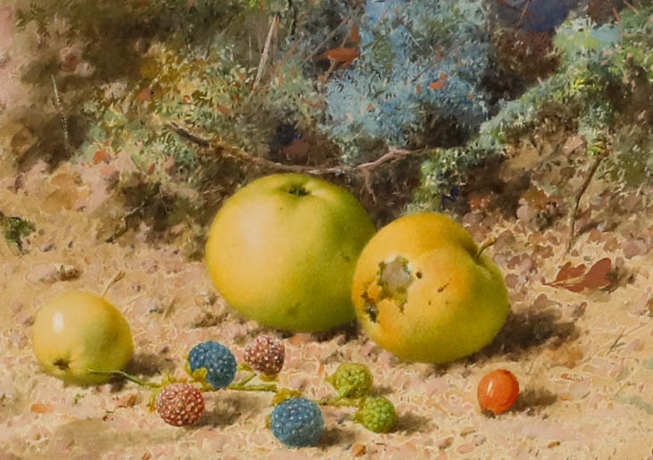 William Cruikshank (1848-1922) - 1864 Watercolour, Apples and Berries ...